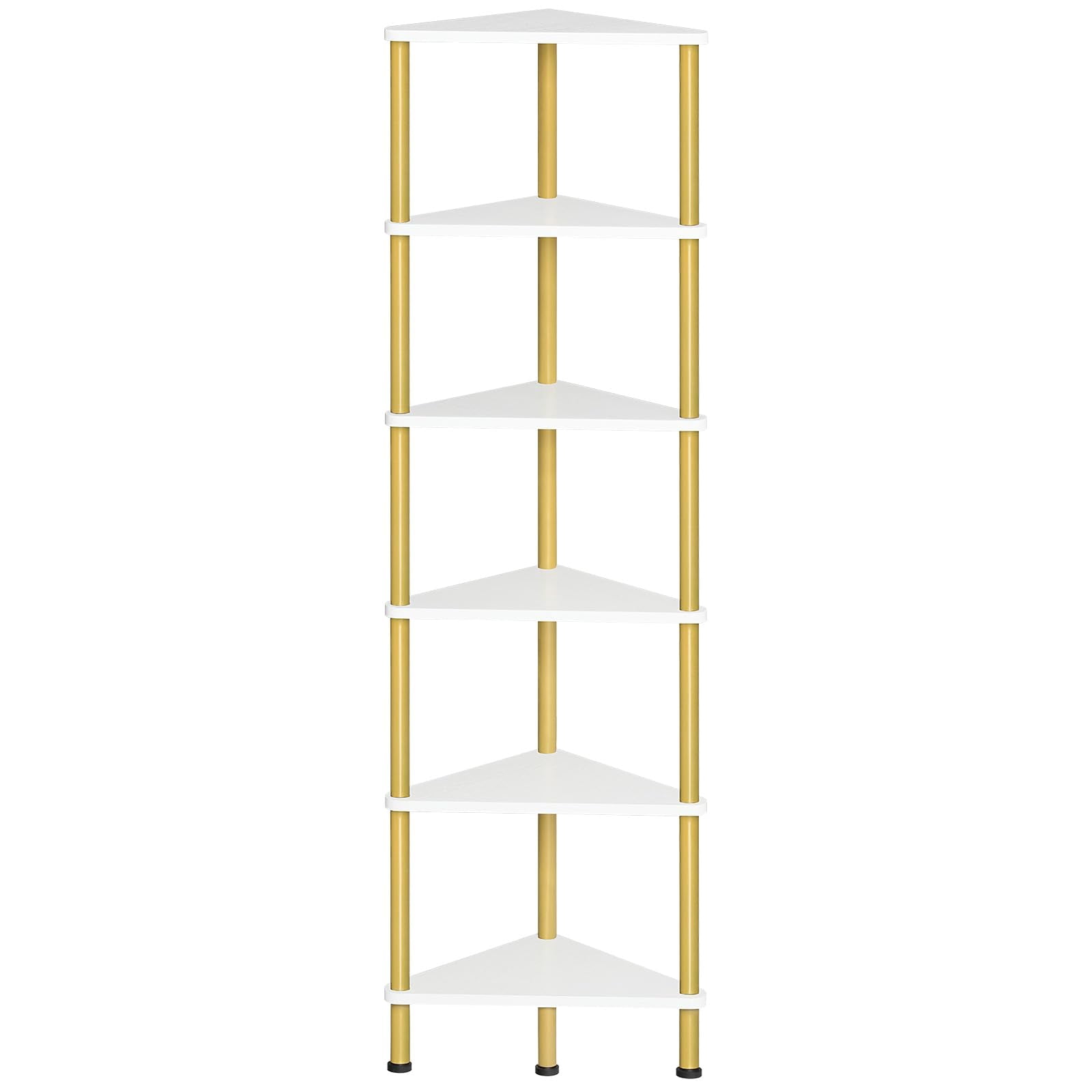 TAVENE Corner Shelf Stand, Industrial 6-Tier Wall Corner Bookshelf with ...