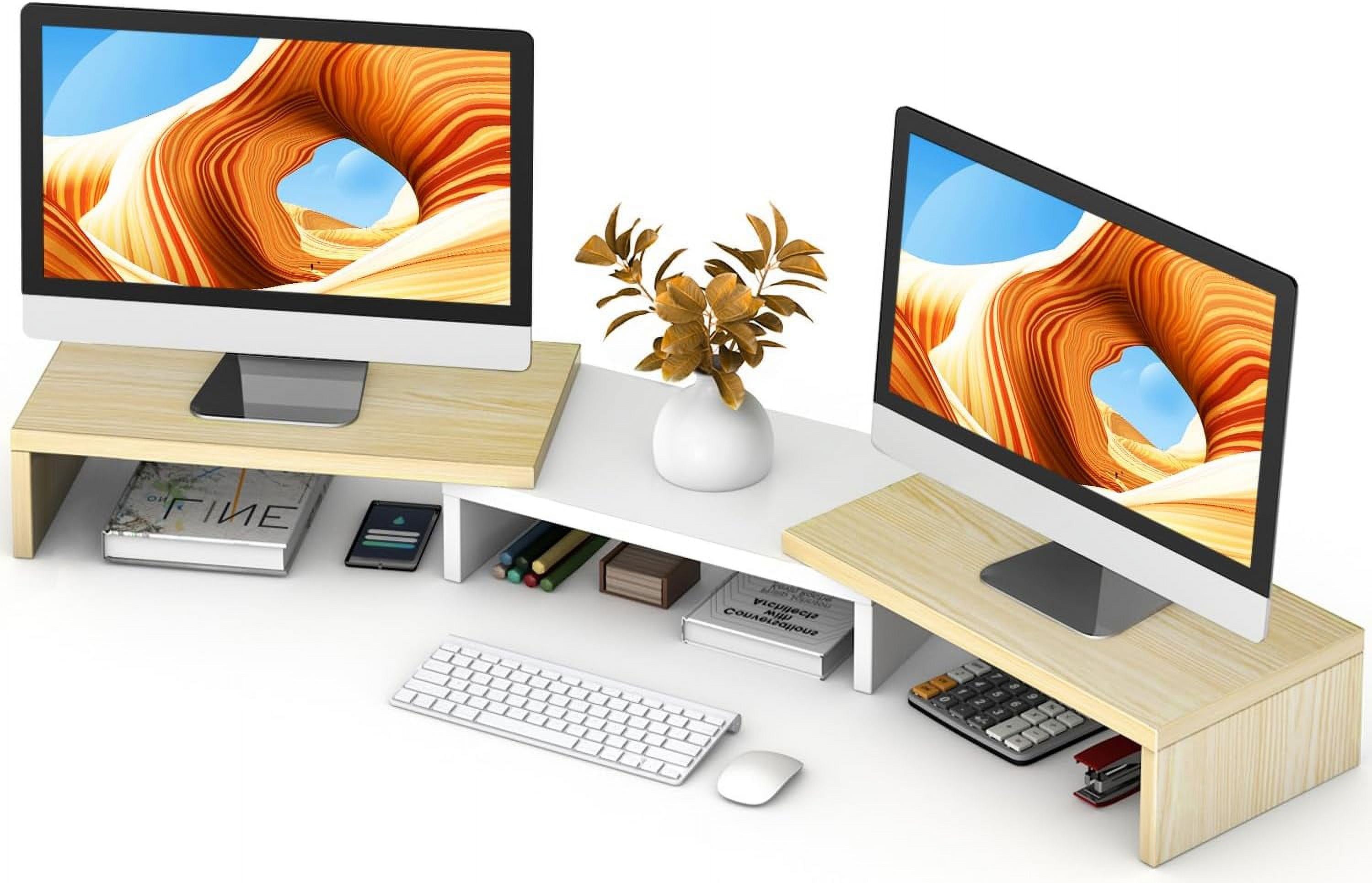 TAVR Dual Monitor Stand Riser, Computer Monitor Stands for 2 Monitors ...