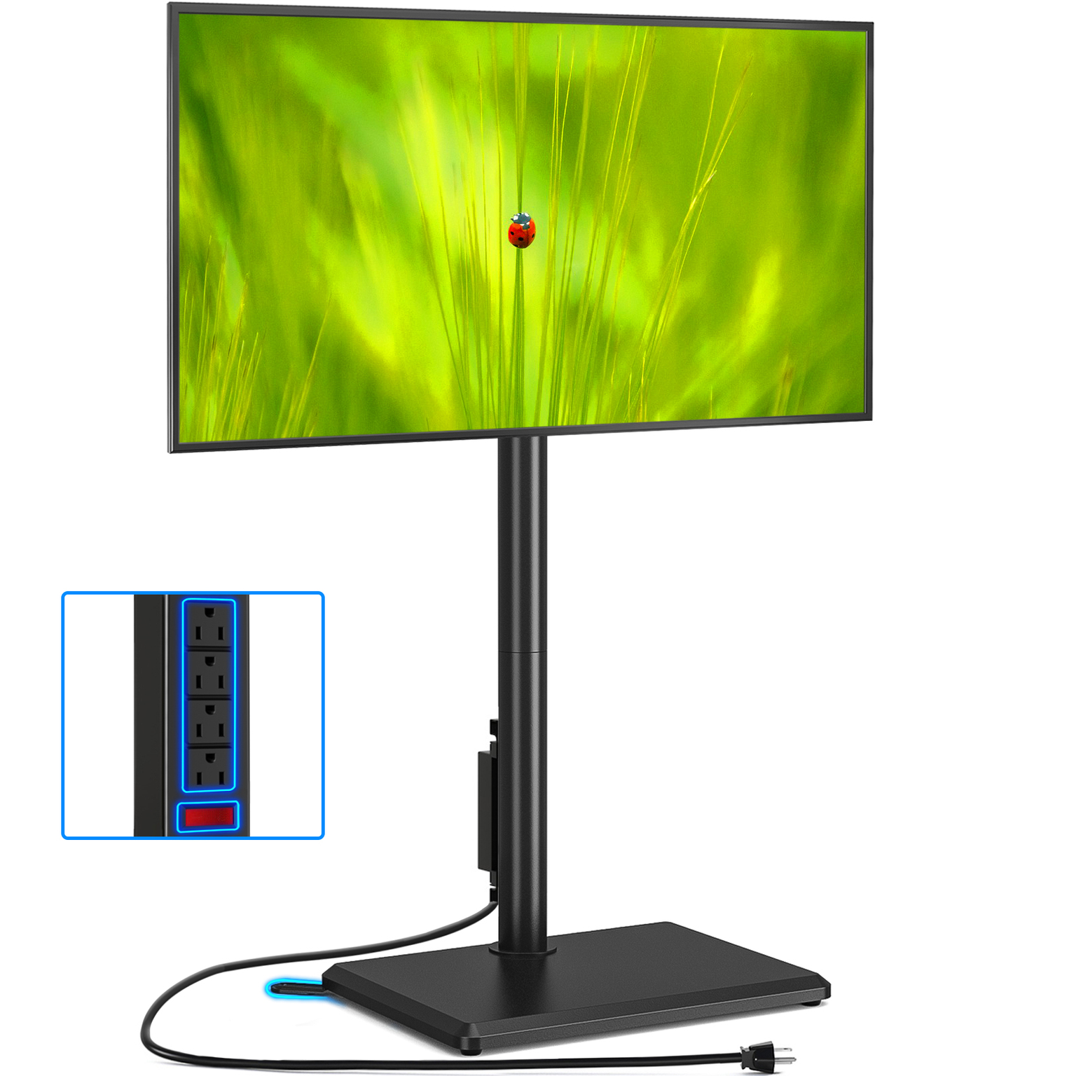 TAVR Furniture Floor TV Stand with Power Outlet, Universal TV Stand for ...