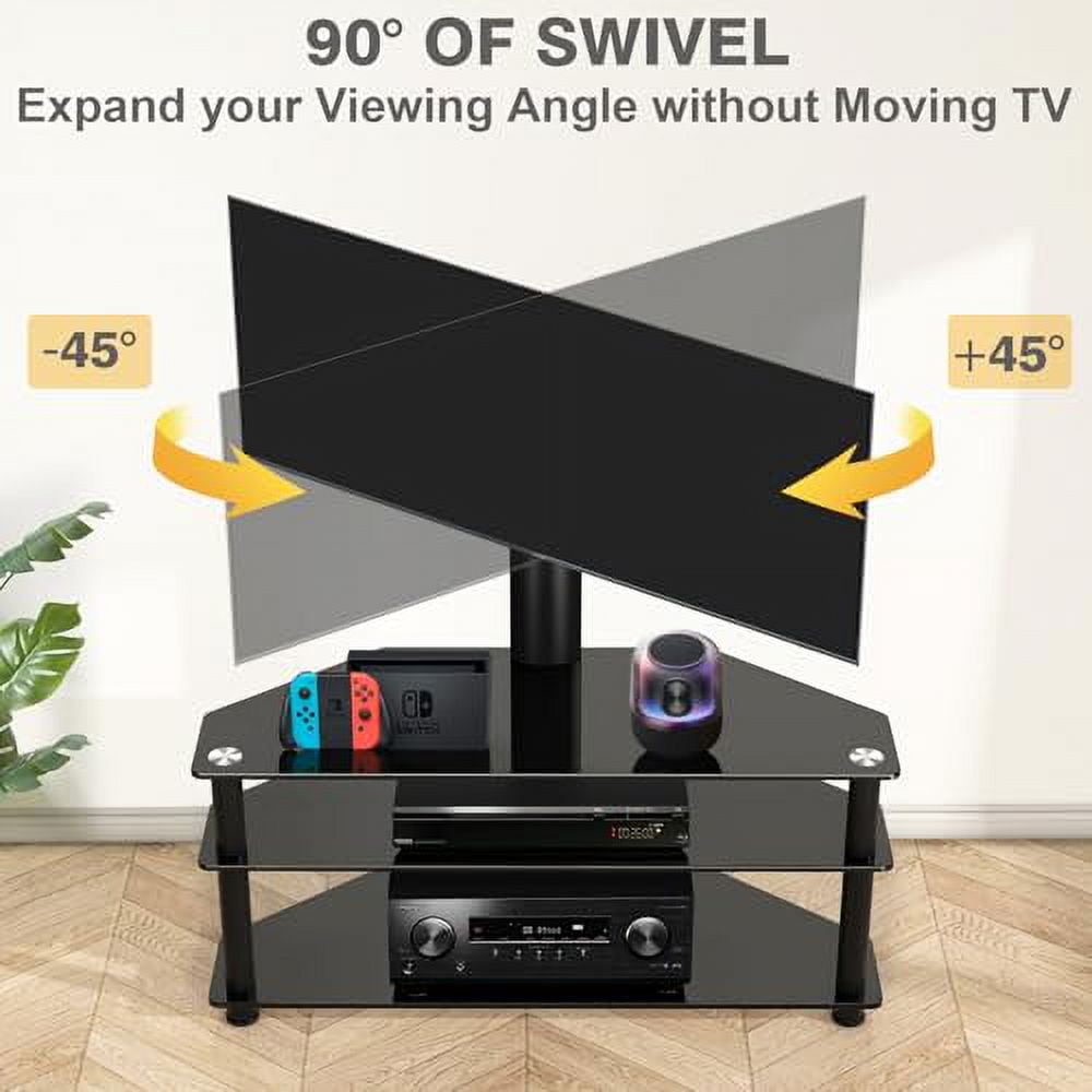 TAVR Furniture Swivel Floor TV Stand with Table for 32-70 Inch TVs ...