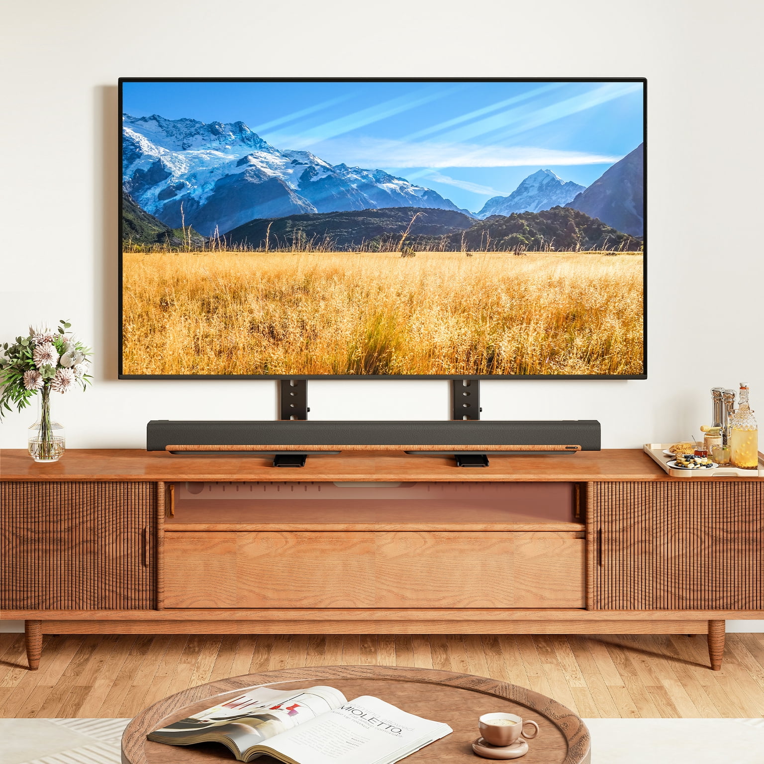 TAVR Furniture Universal Table Top TV Stand Adjustable Height Heavy ...