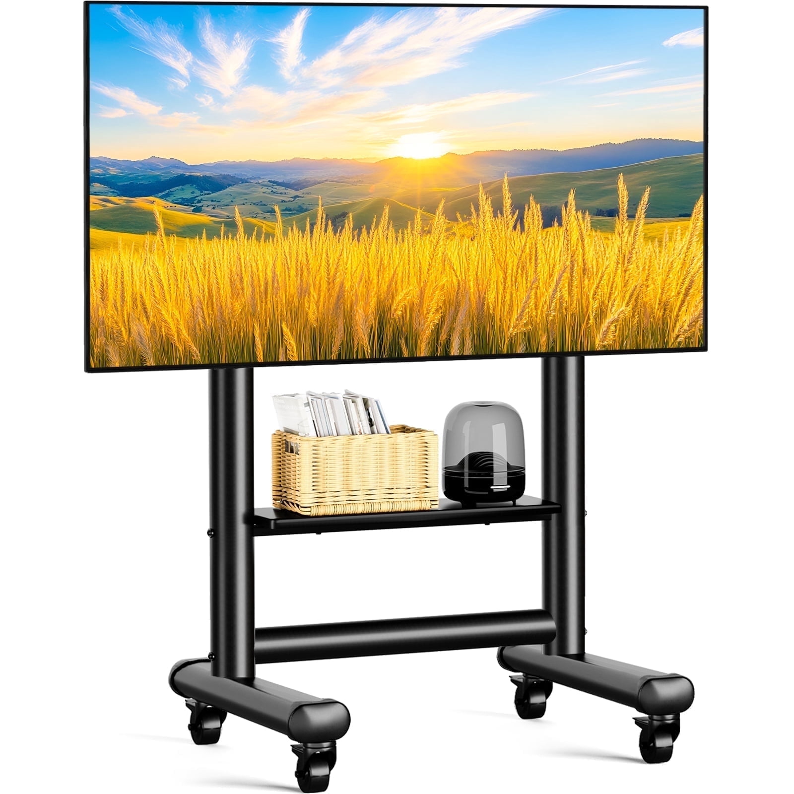 TAVR Furniture Modern Mobile TV Stand Large Rolling TV Cart for 50 to ...