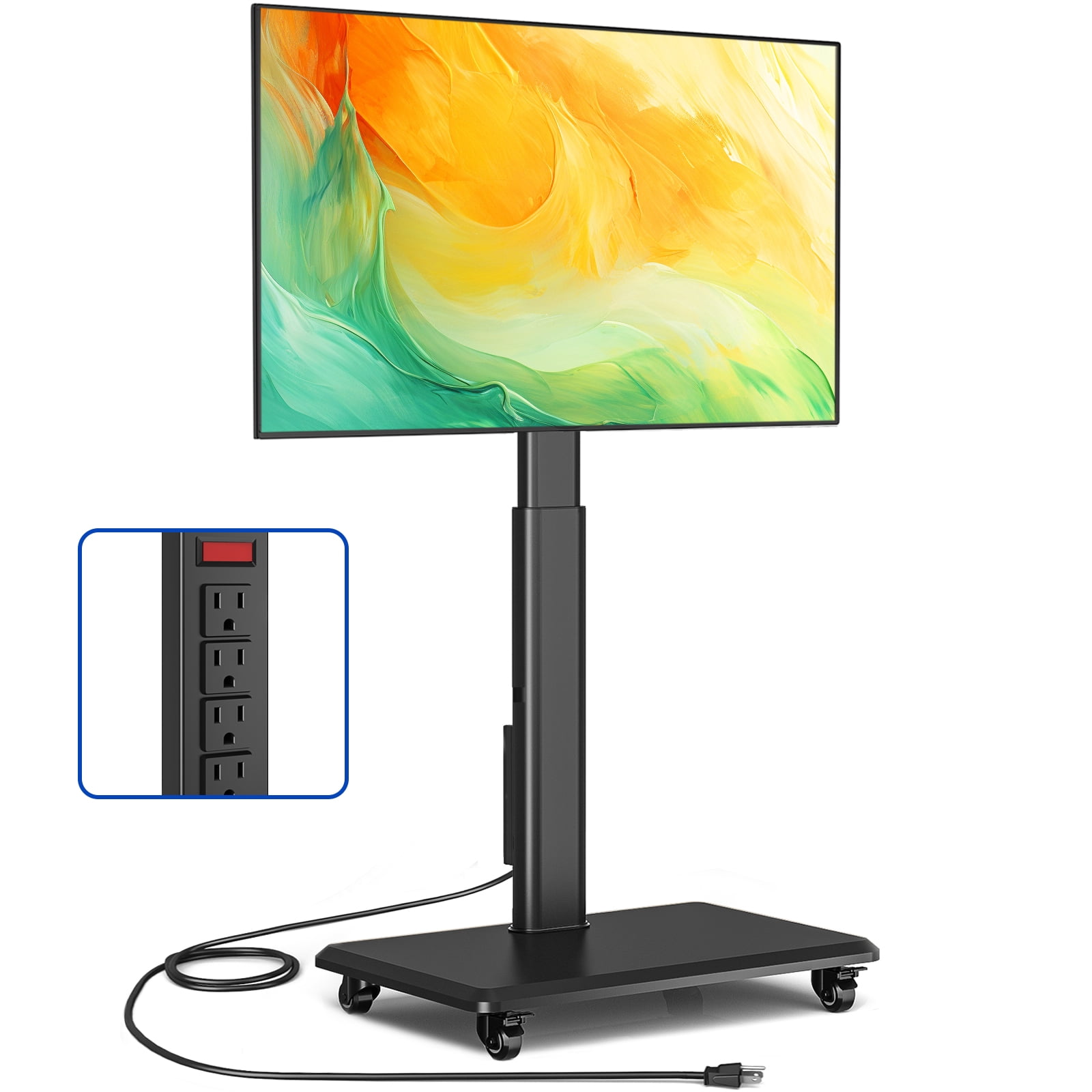 TAVR Universal Rolling TV Stand with Power Outlet Portable Mobile TV ...