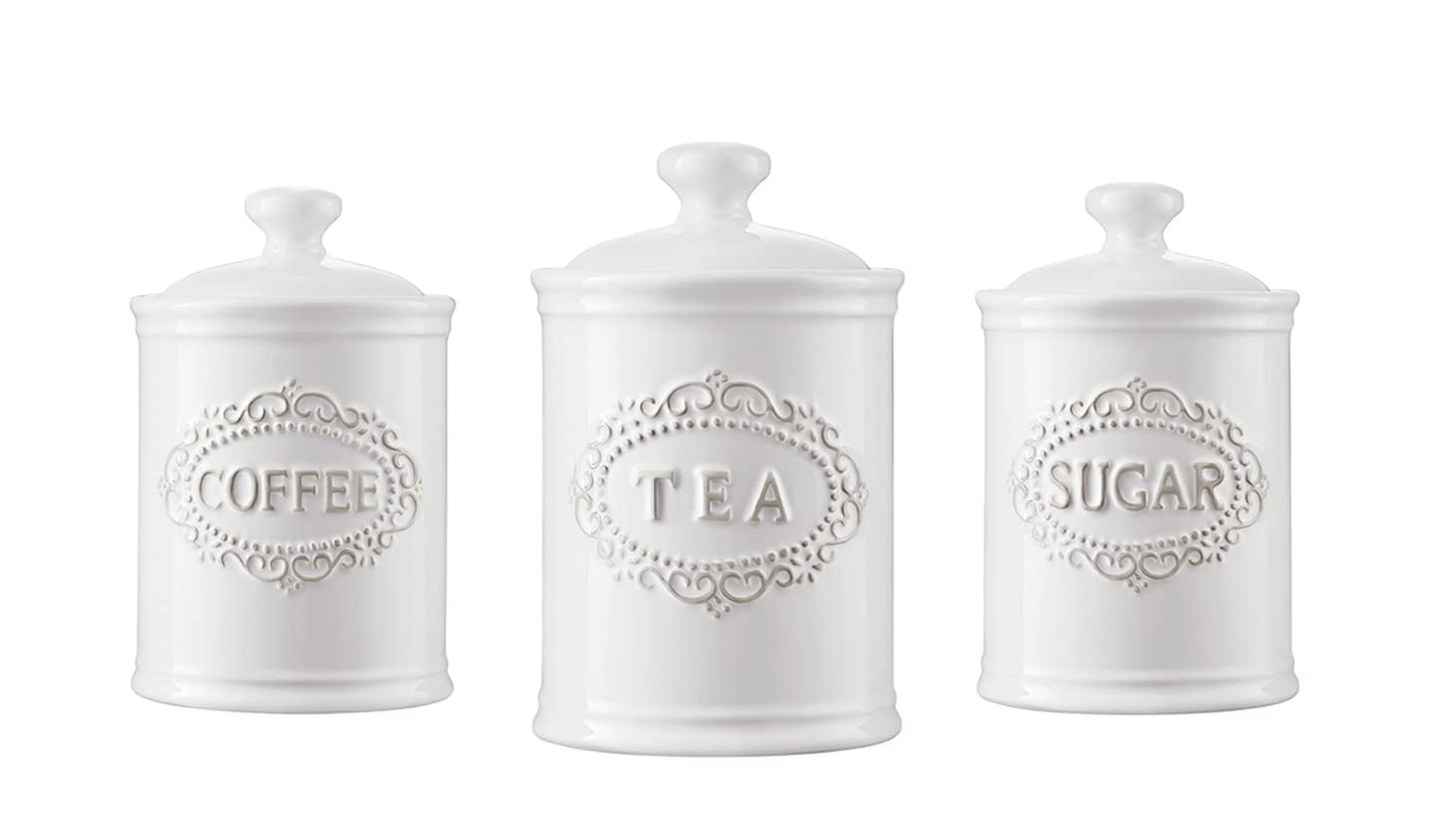 TAWCHES Ceramic Canisters Sets The Kitchen Canisters Countertop Set of ...