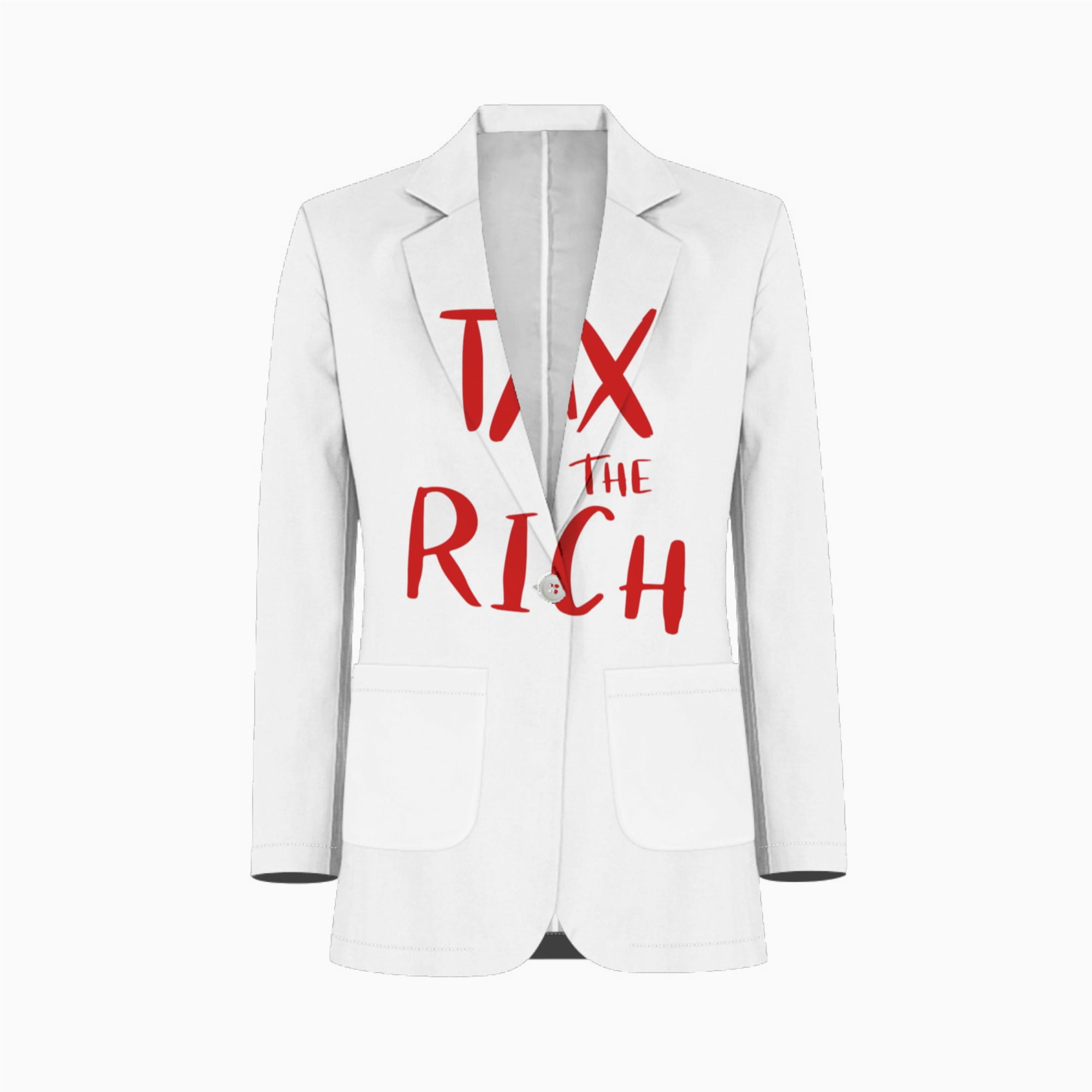 TAX THE RICH RED LETTERING Customized Men's Suits full man Shawl Collar ...