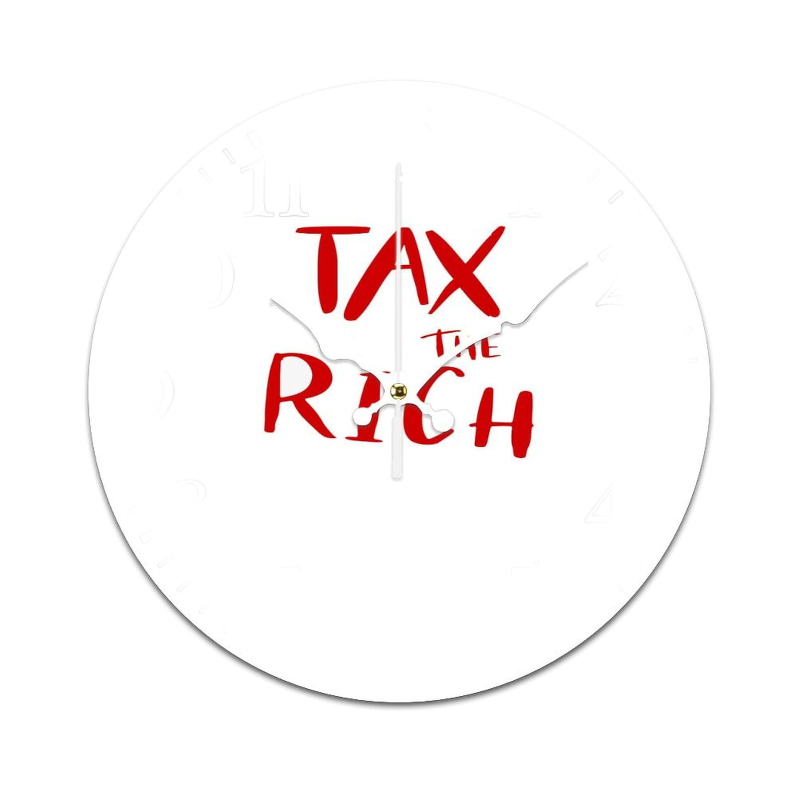 TAX THE RICH RED LETTERING Wall Clock Modern Design Clocks Wall Hanging ...