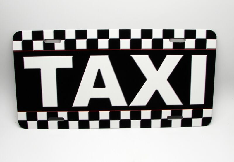 TAXI TAXICAB CAB METAL CAR LICENSE PLATE AUTOTAG - Aluminum ( 12 inch x ...