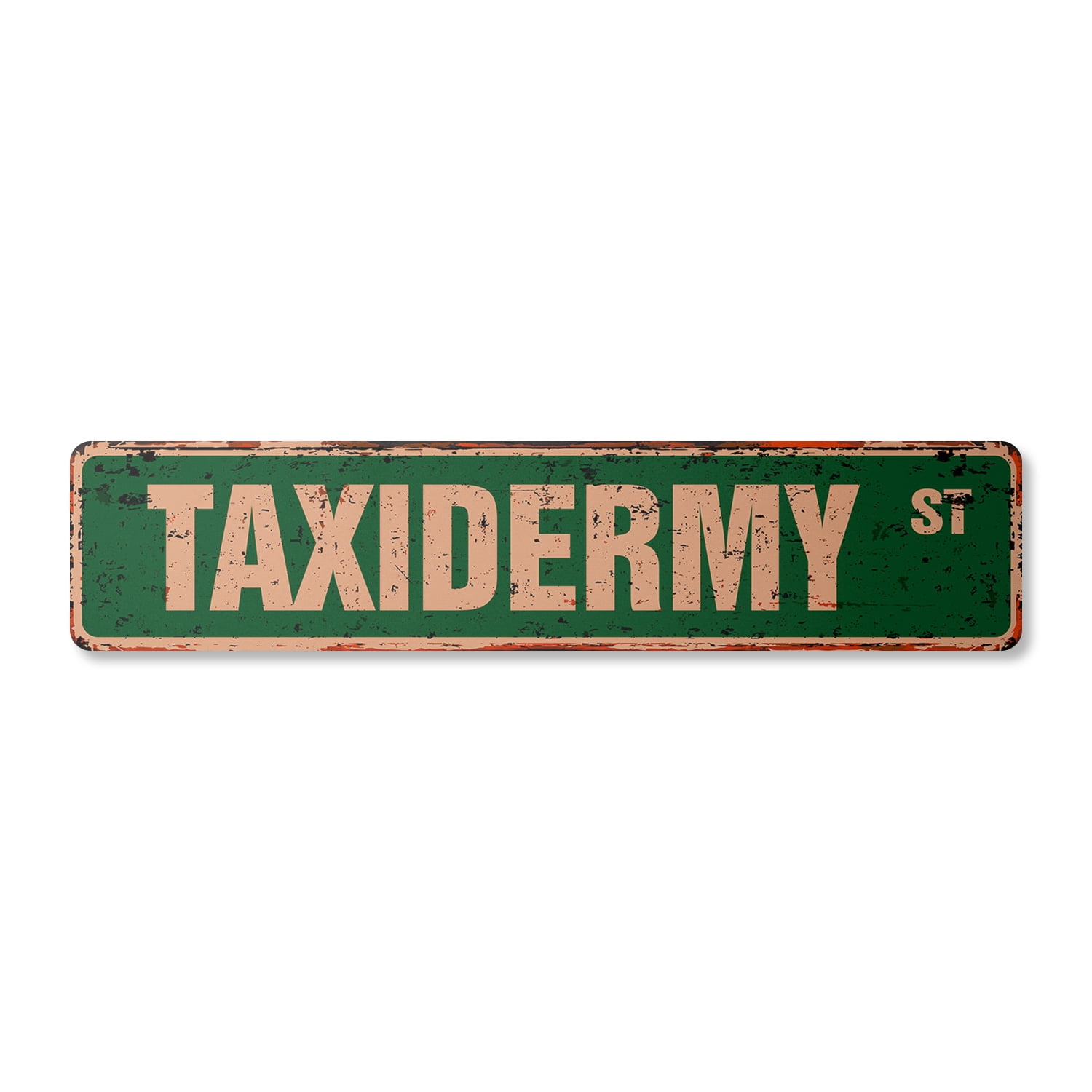 TAXIDERMY Vintage Plastic Street Sign hunting mounts deer fisherman ...