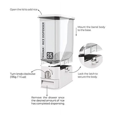 CRB-33S Stainless Steel Rice Dispenser 30 Pounds, rice dispenser ...