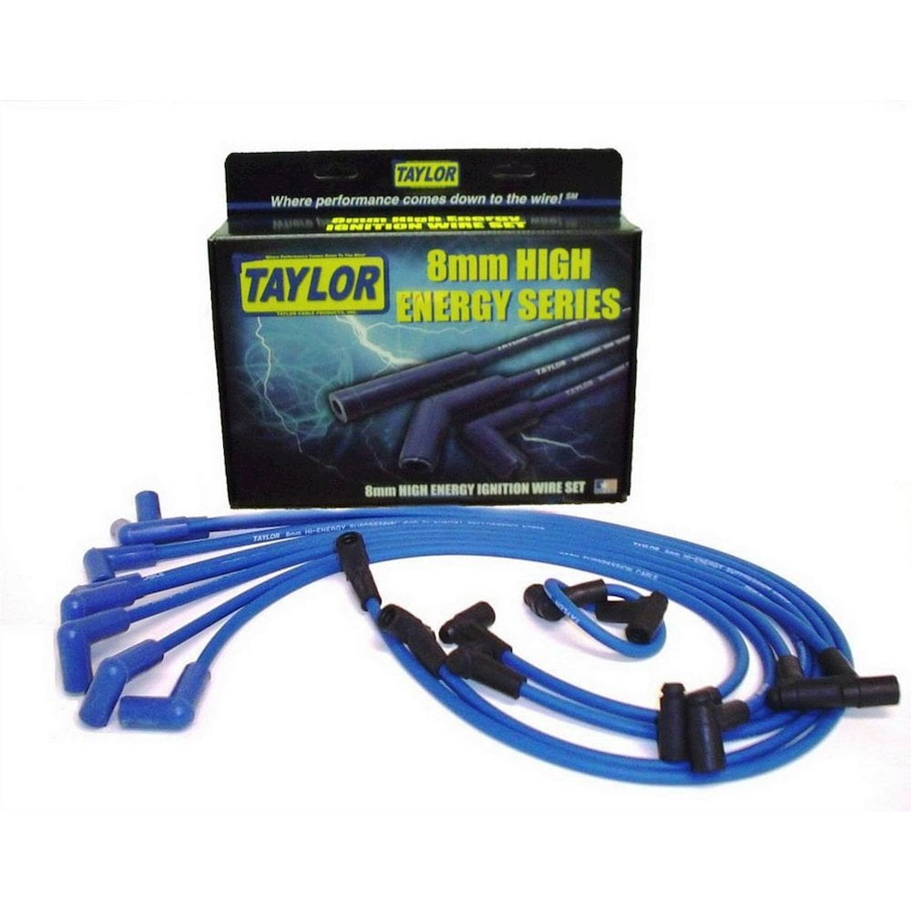 TAYLOR CABLE 64602 90 Degree 8 mm. Blue Spark Plug Wire Set Fits select ...