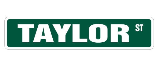 TAYLOR Street Sign Decal Childrens Name Room Decal | Indoor/Outdoor ...