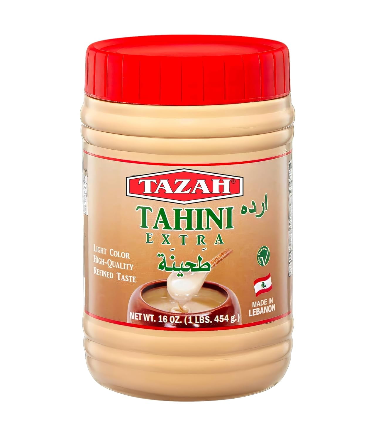 Tazah Natural Stone Ground Lebanese Sesame Paste, Vegan, Cholesterol ...