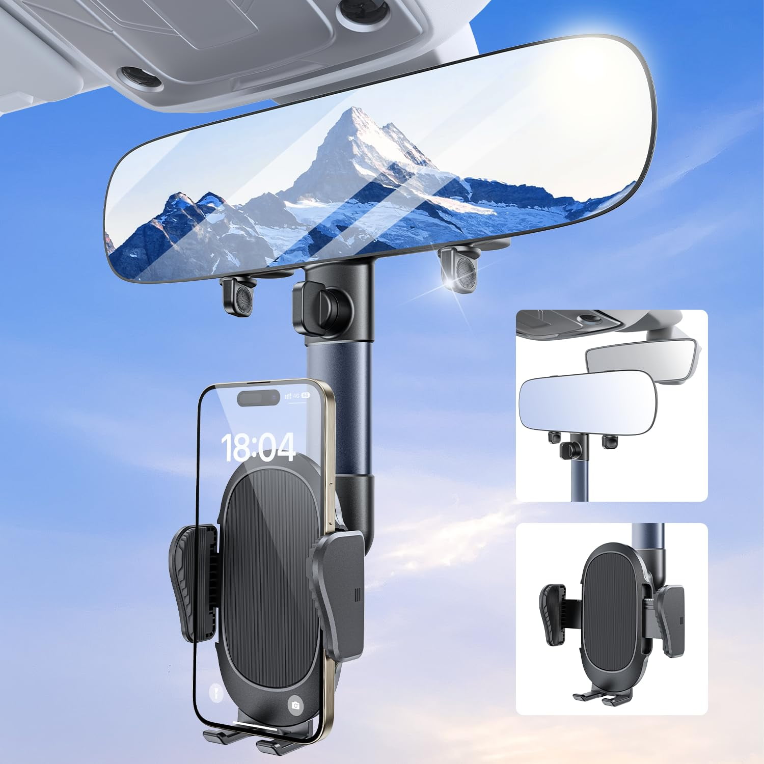 TAZENI 2 in 1 Rear View Mirror Phone for Your Car with Extra 11.7 ...