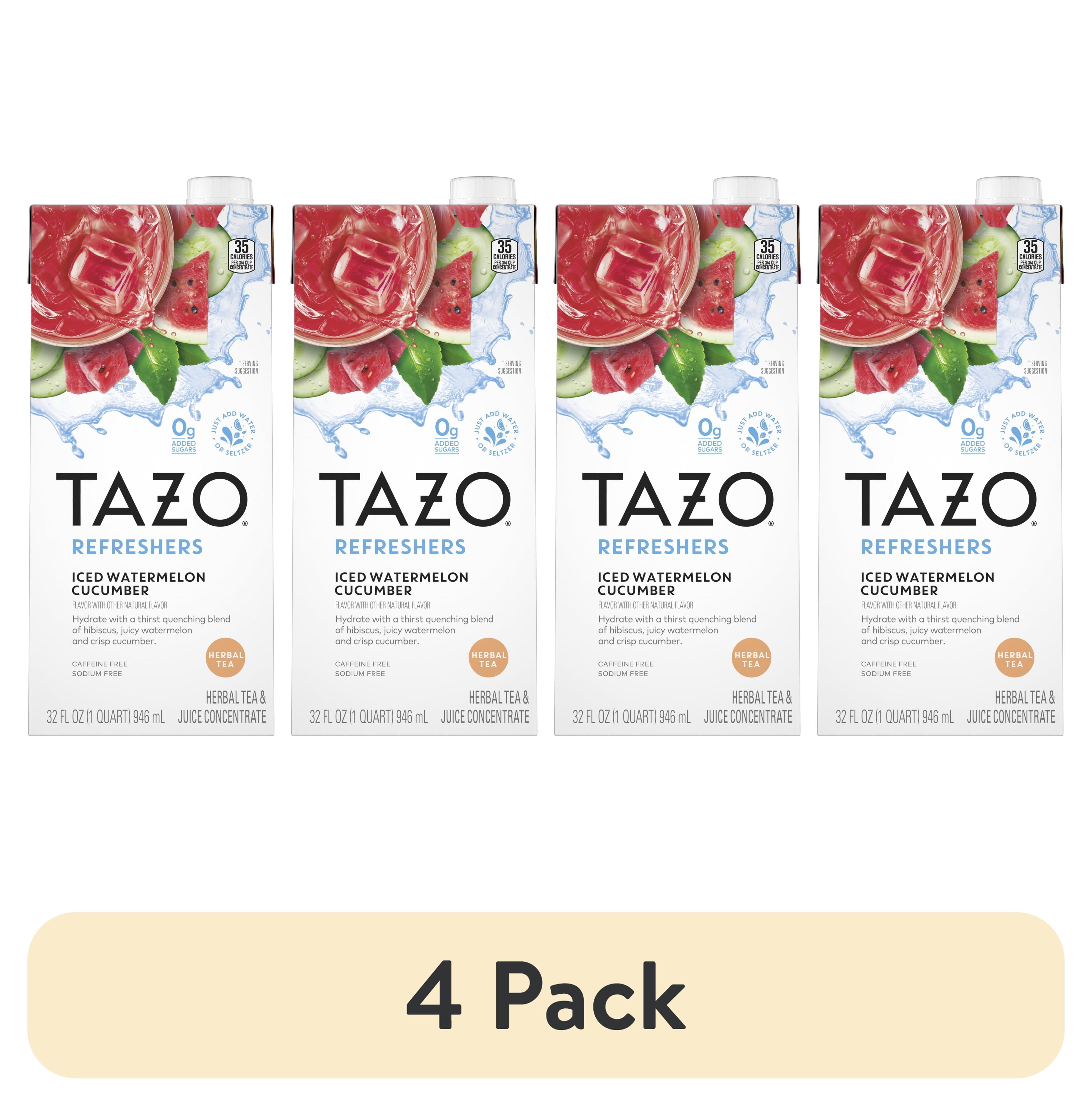 (4 pack) TAZO Refreshers Herbal Iced Tea Mix, Watermelon Cucumber ...