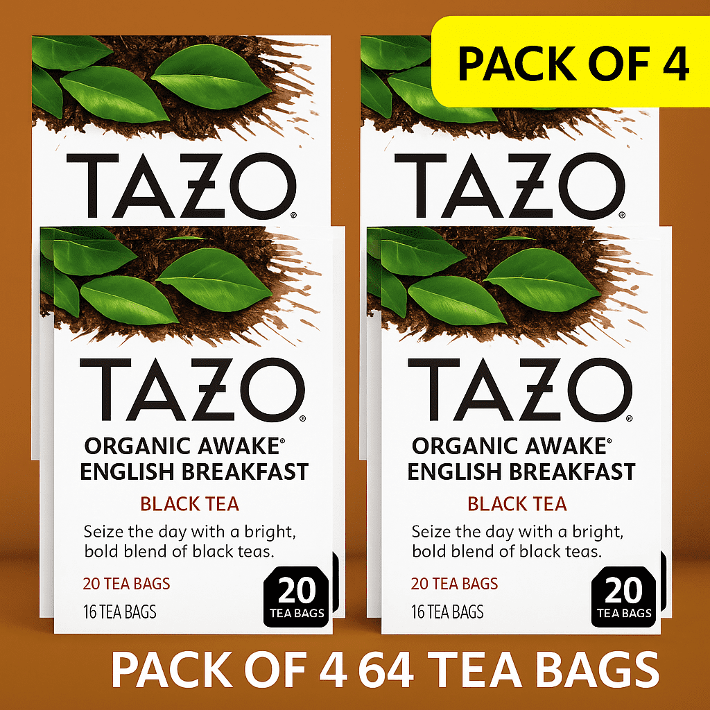 TAZO Organic Awake English Breakfast Black Tea Bags, Caffeinated, Bold ...
