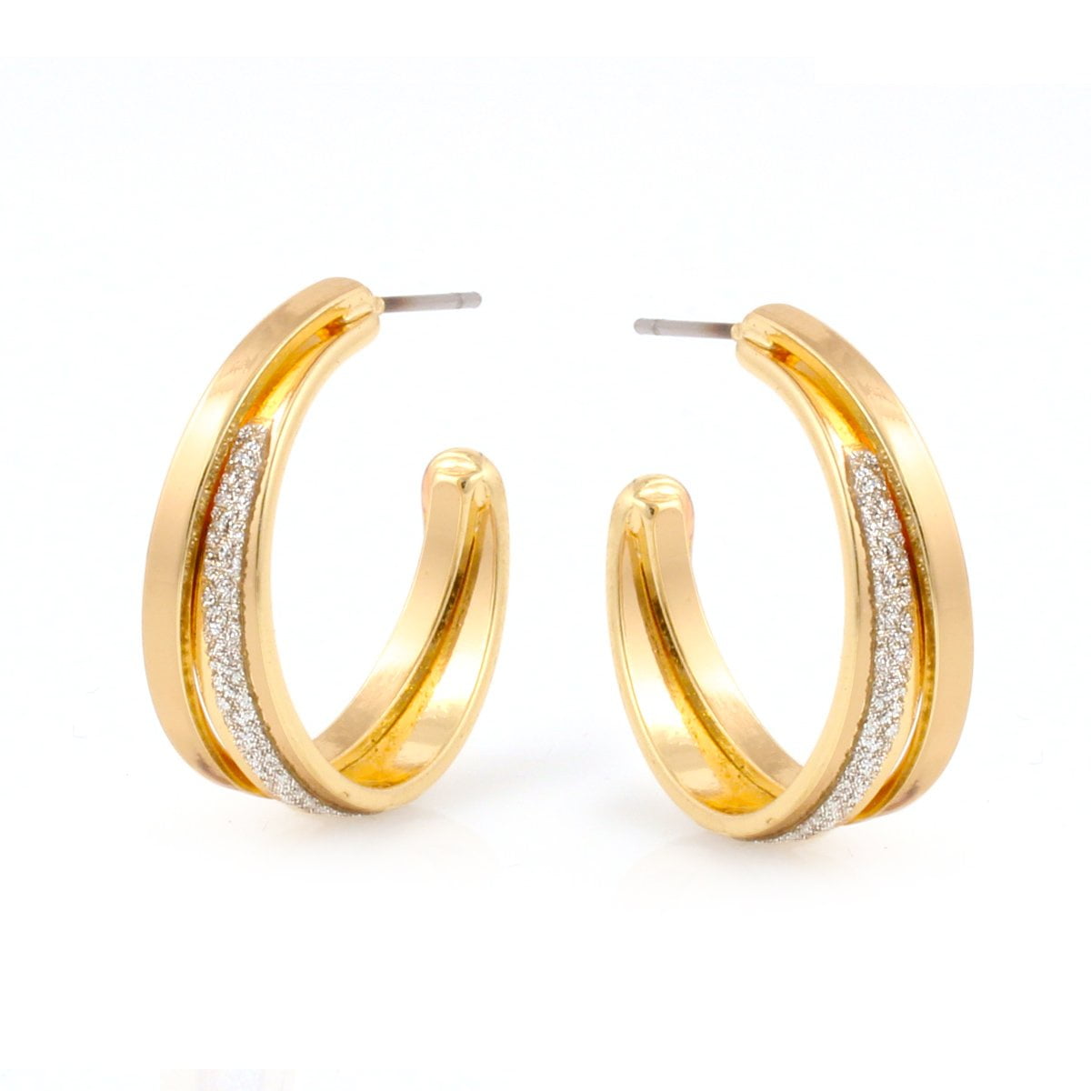 TAZZA WOMEN'S GOLD GLITTERING STUD EARRING #SQ351-E17042107 - Walmart.com