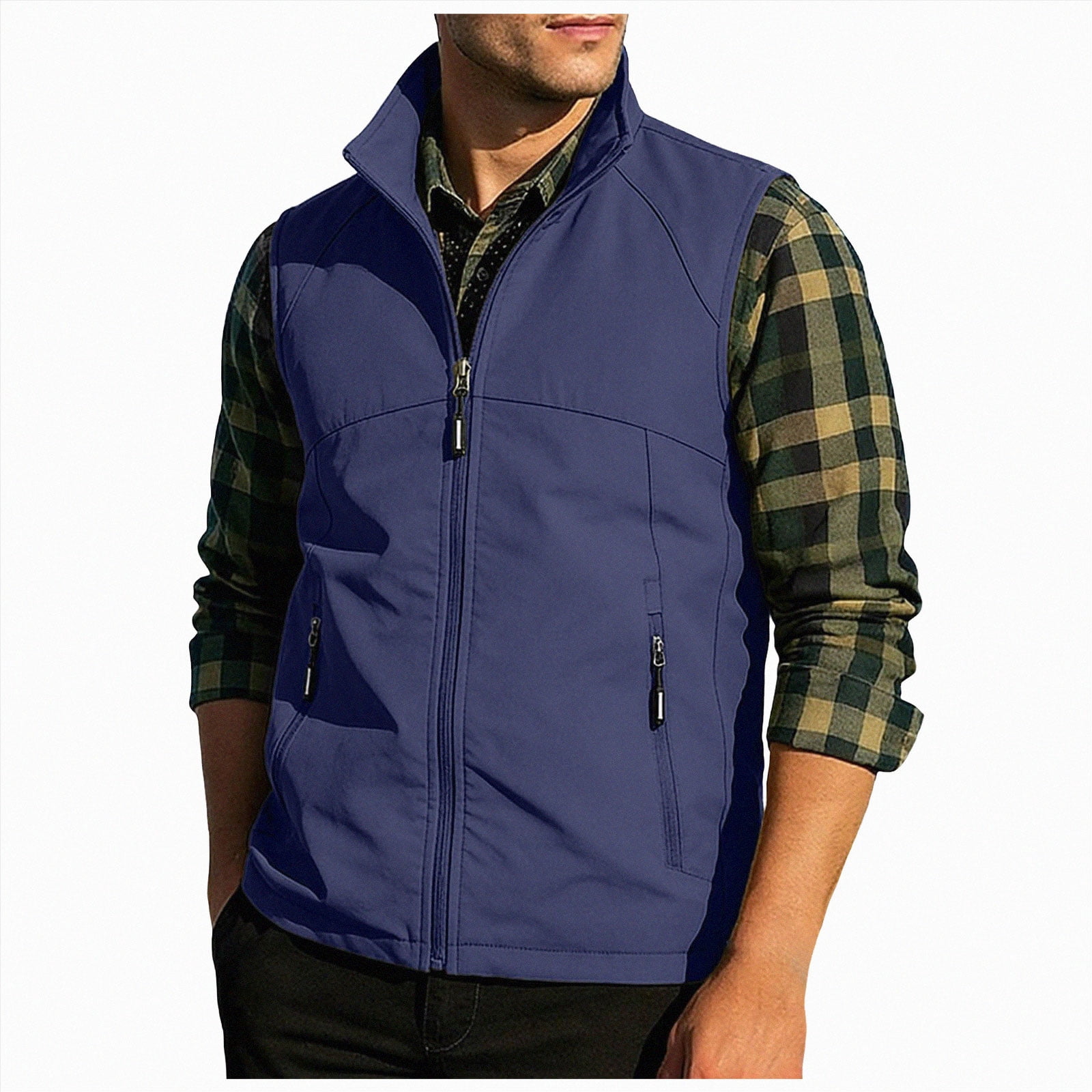 TAmten Mens Vests Outerwear Windproof Lightweight Vests Zip Pockets ...