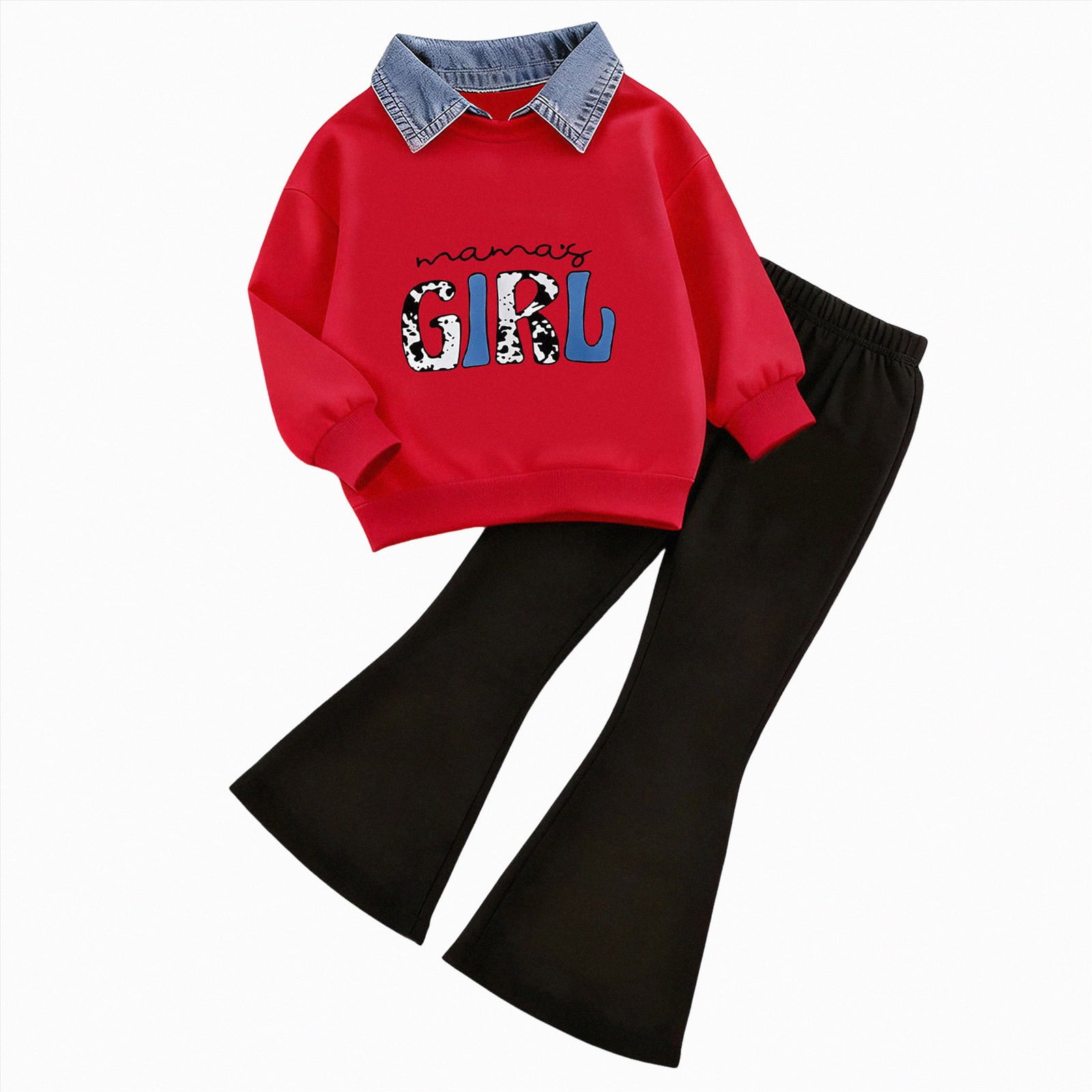 TAmten Toddler Girl Outfit Girl's 2 Piece Outfits Bow Graphic ...