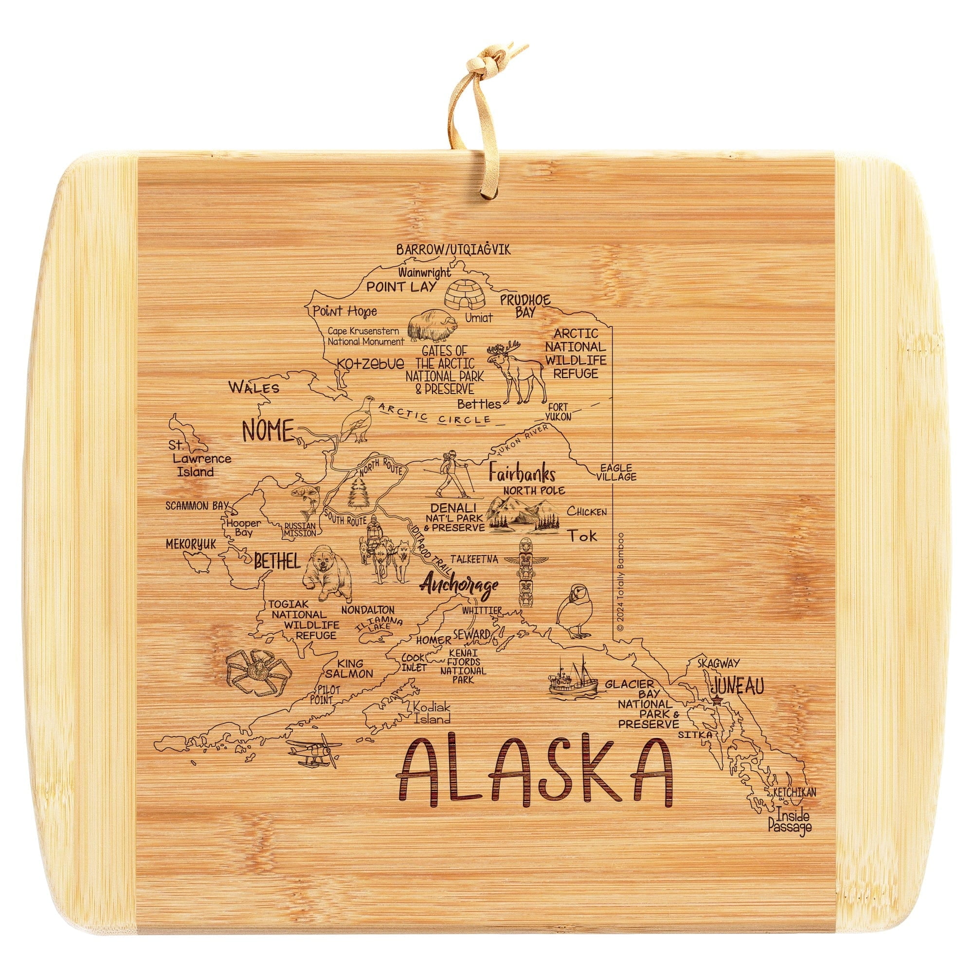 TB Home Alaska State Cutting Board and Charcuterie Serving Platter, 13 ...