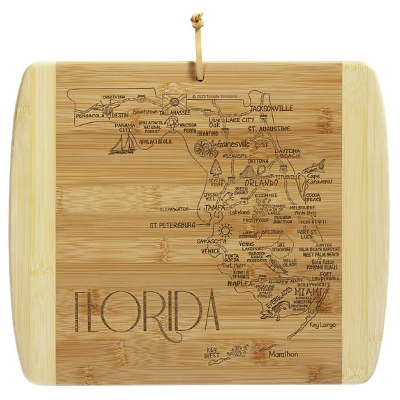 TB Home Florida State Bamboo Wood Cutting Board and Charcuterie Serving ...