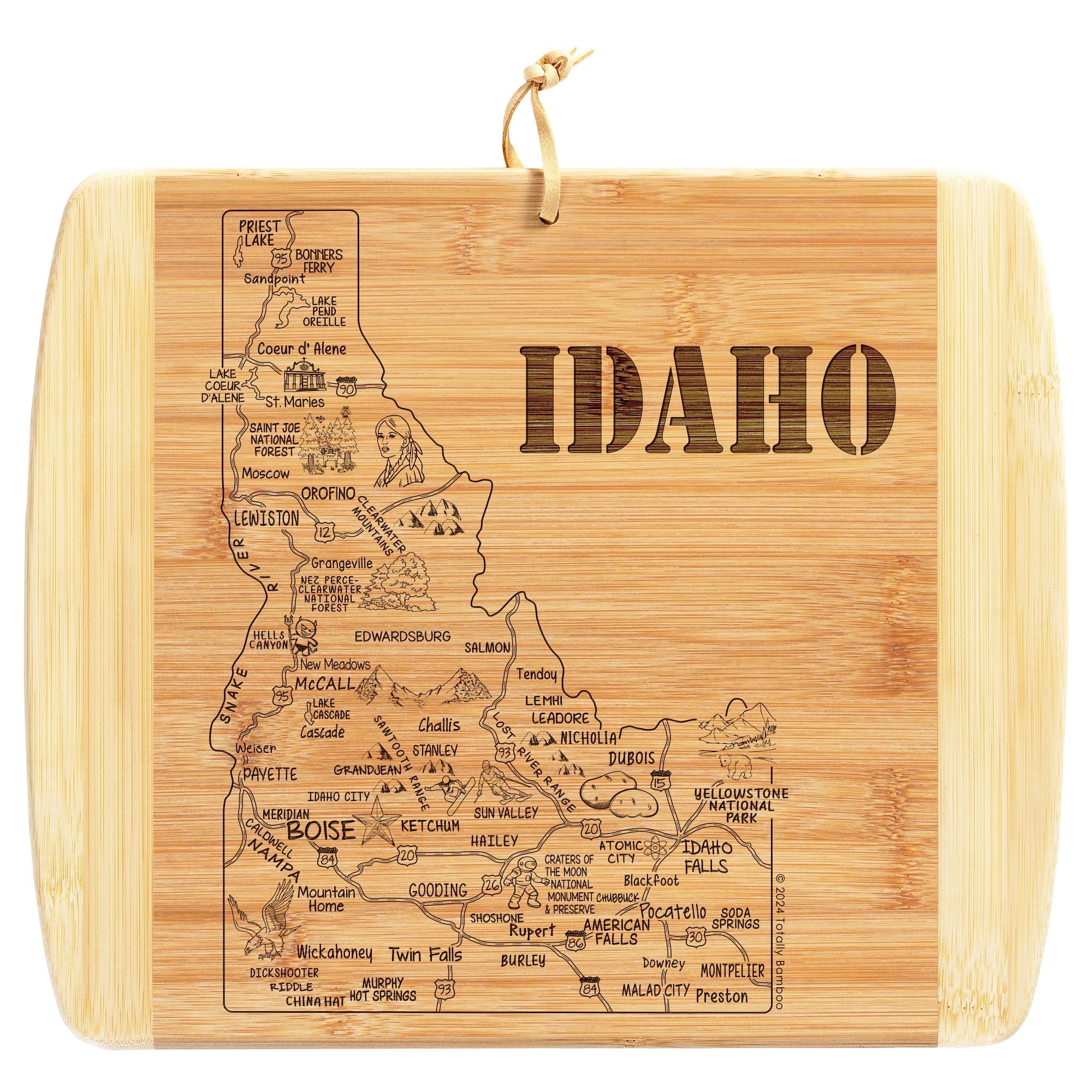 TB Home Idaho State Cutting Board and Charcuterie Serving Platter, 13 ...
