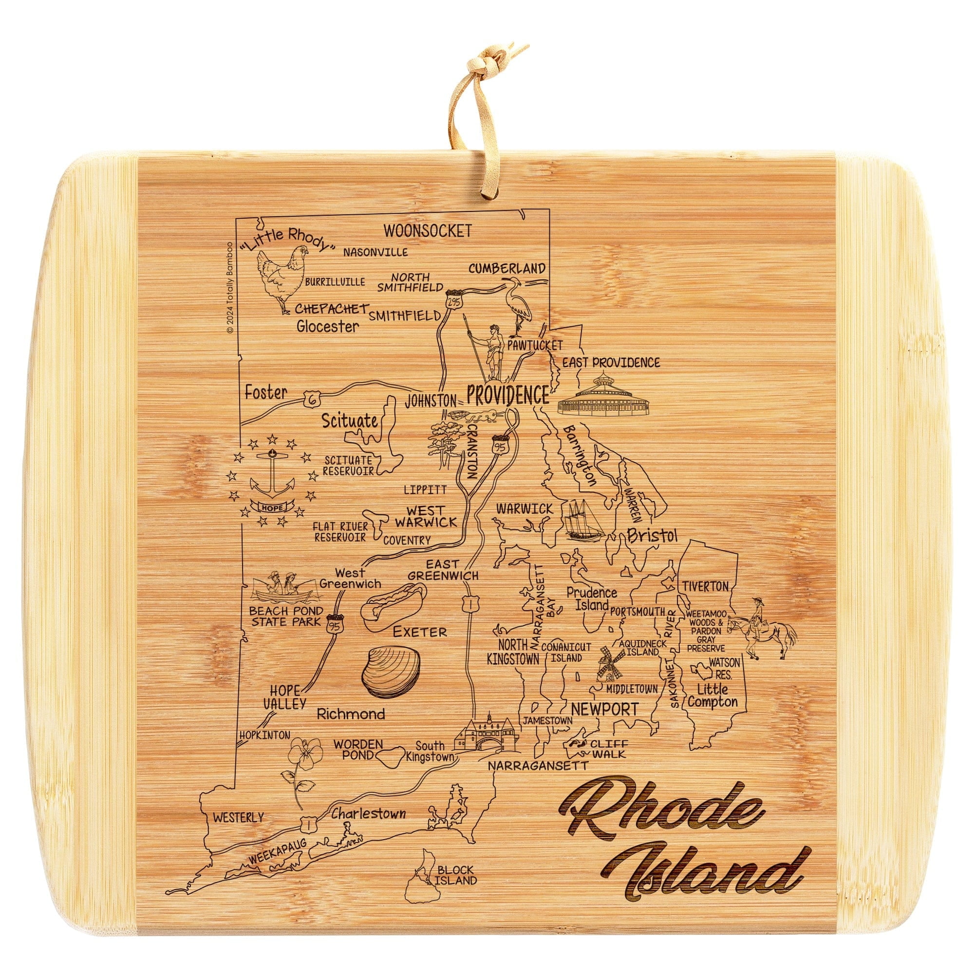 TB Home Rhode Island State Cutting Board and Charcuterie Serving ...