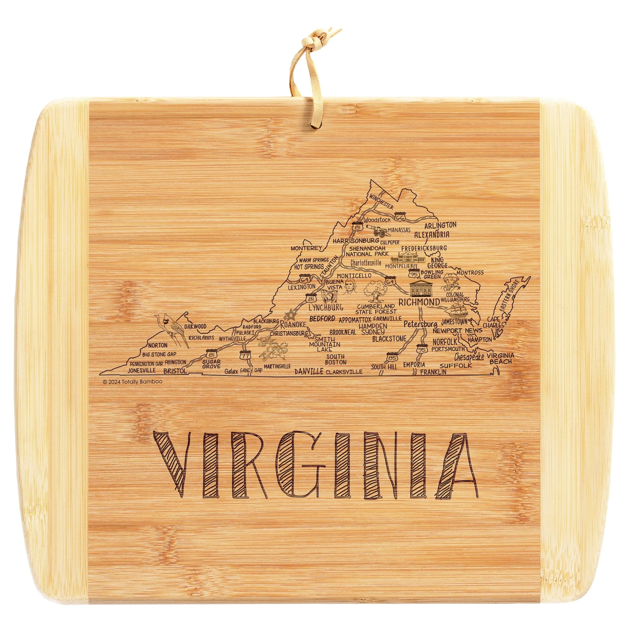 TB Home Virginia State Cutting Board and Charcuterie Serving Platter ...