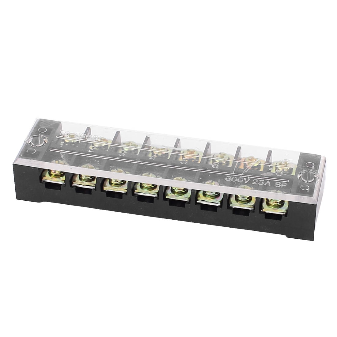 TB2508L 600V 25A Dual Row 8 Position Wire Connector Screw Barrier ...