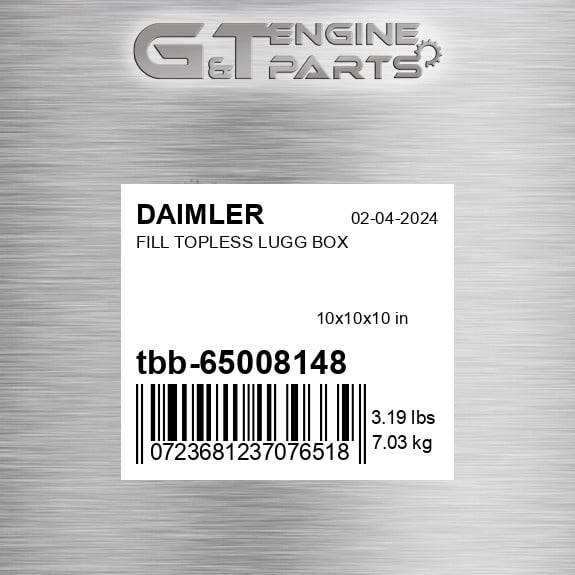 TBB 65008148 FILL TOPLESS LUGG BOX fits DAIMLER (New OEM) - Walmart.com