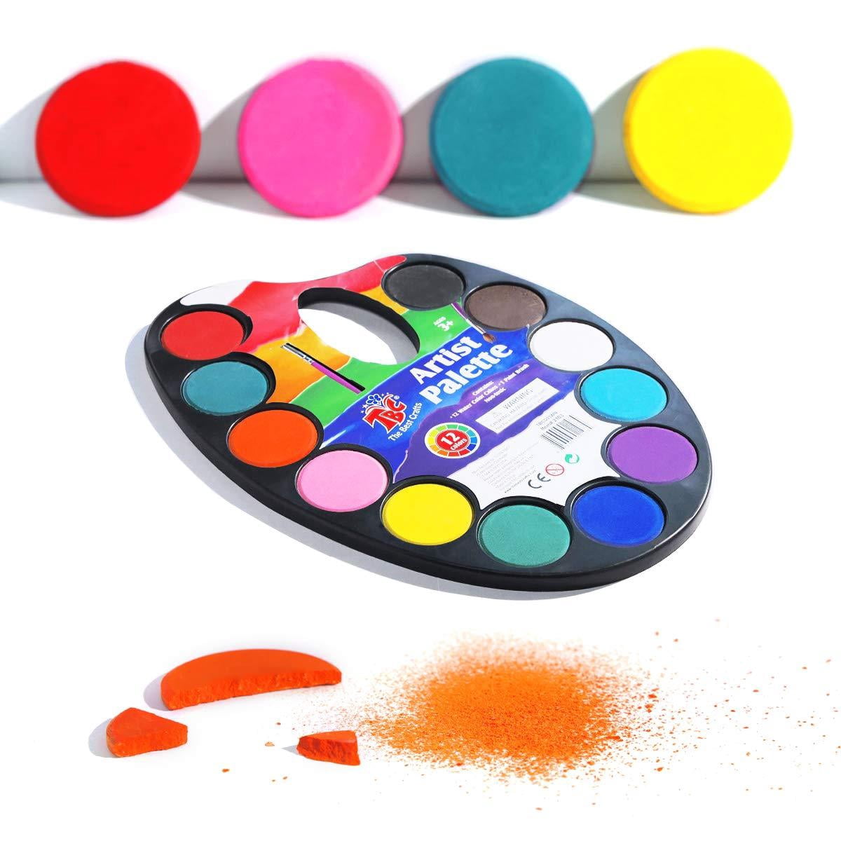 TBC The Best Crafts 12 Colors Watercolor, Solid Watercolor Cake, Artist ...