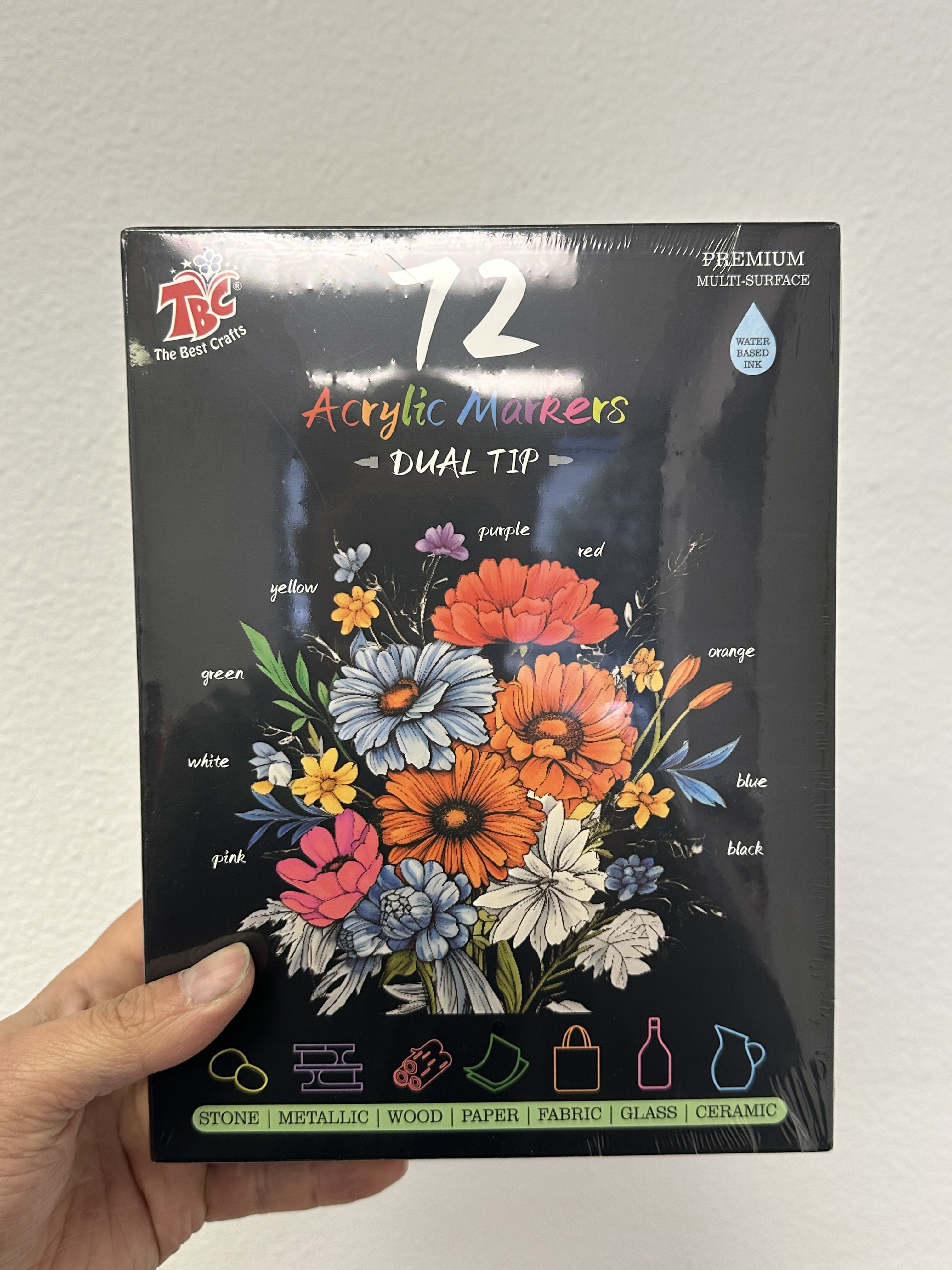 TBC The Best Crafts 72 Dual Tip Acrylic Markers - Premium Multi-Surface ...