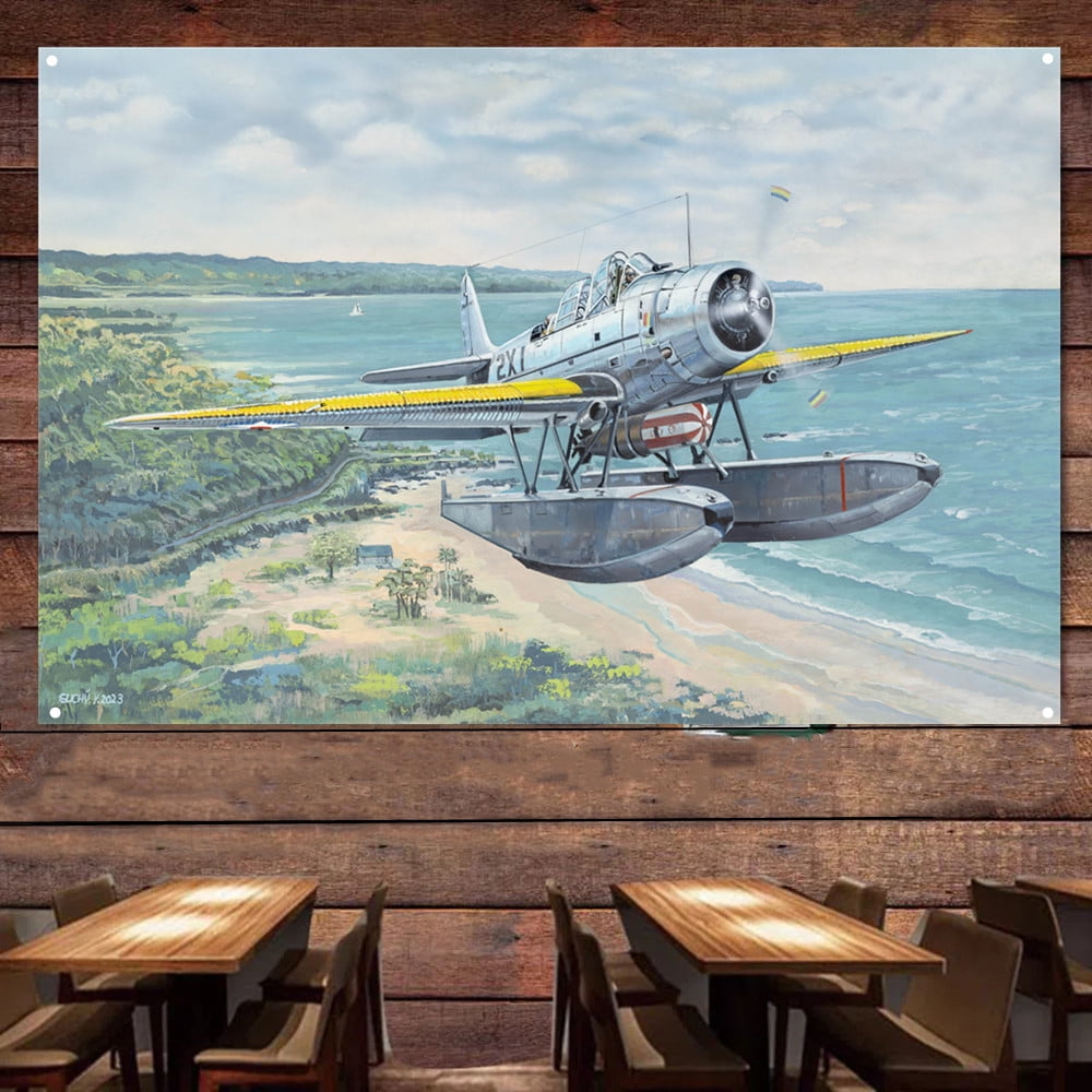 TBD-1A Devastator Fighter Jet Poster Home Decor Banners & Flags ...