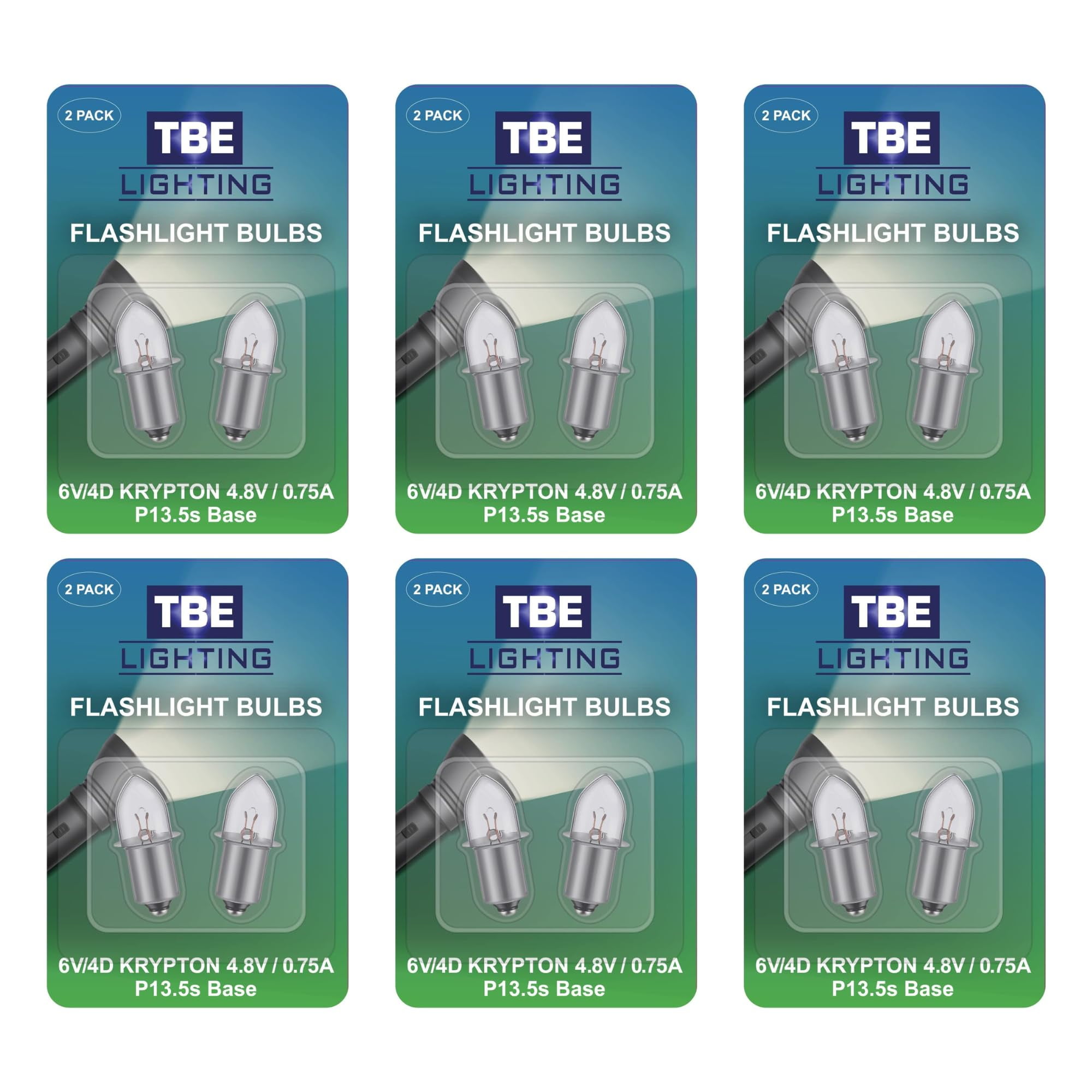 TBE LIGHTING 6 Volt / 4D 4.8 Volt, 0.75A Bayonet Base P13.5 Krypton ...