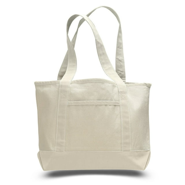 TBF Sturdy Canvas Tote Bags with Front Pocket - Men, Women Beach Boat ...