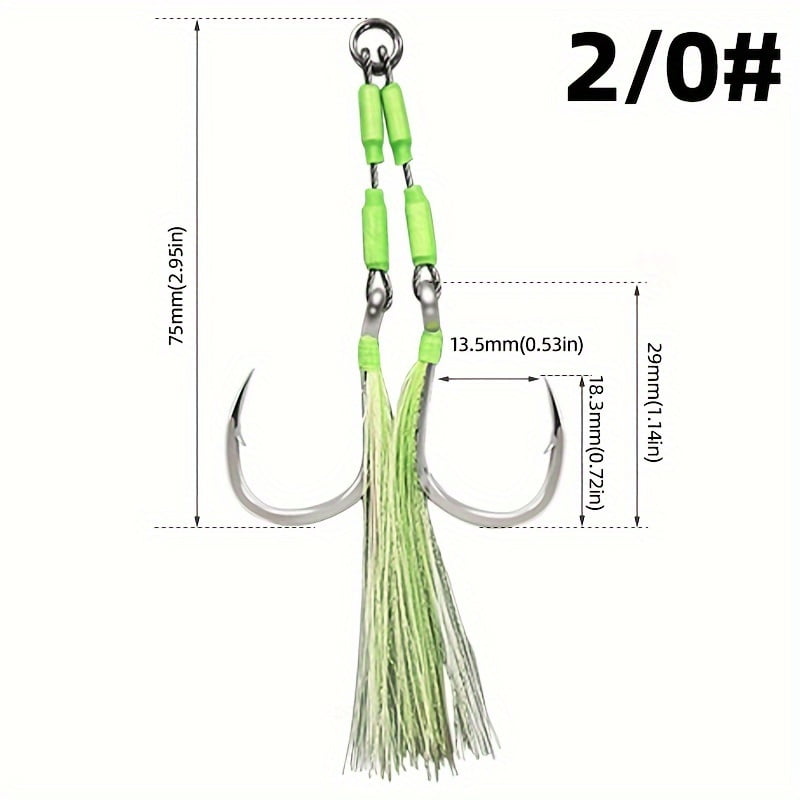 TBG-42 Glow-In-The-Dark 49-Strand Steel Wire Lead Fish Hooks, Luminous ...