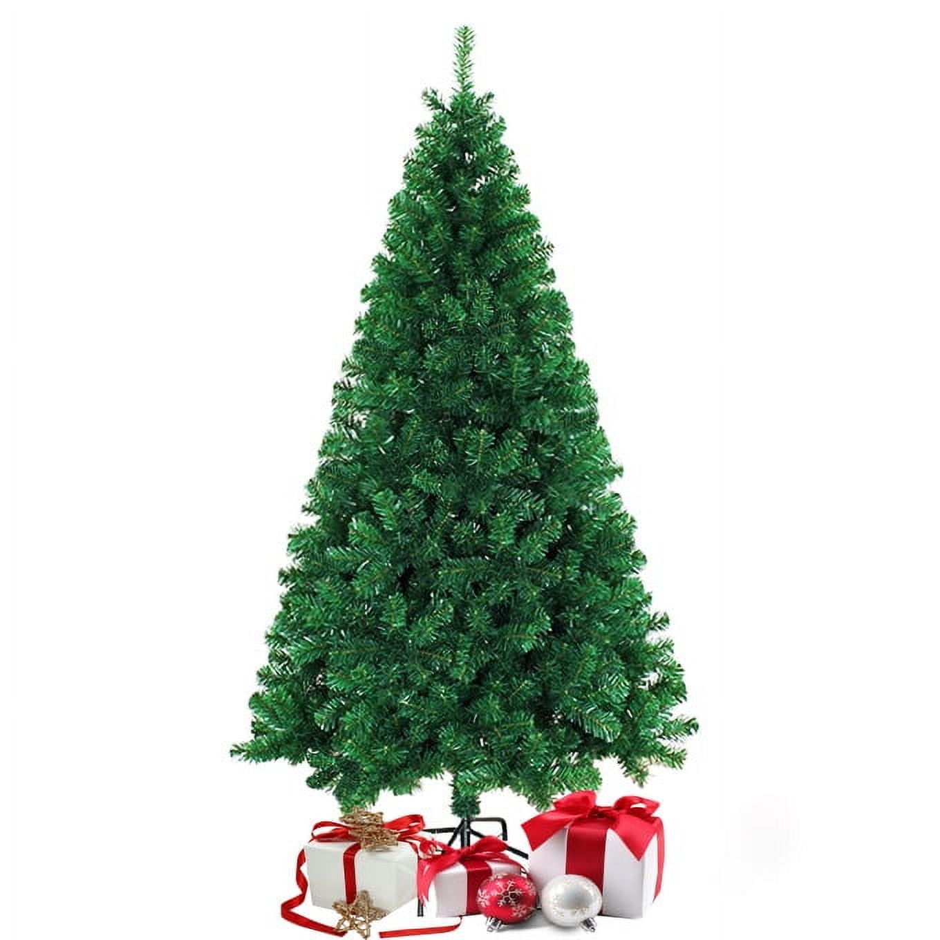 SUGIFT 6ft PVC Artificial Christmas Tree with Foldable Metal Base ...