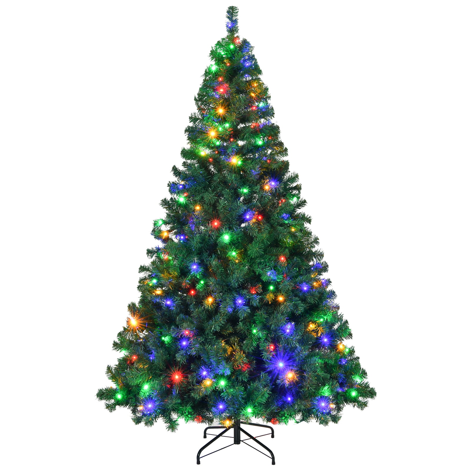 TBKLEY 6ft Pre-Lit Artificial Christmas Tree Hinged w/250 Multi-Color ...