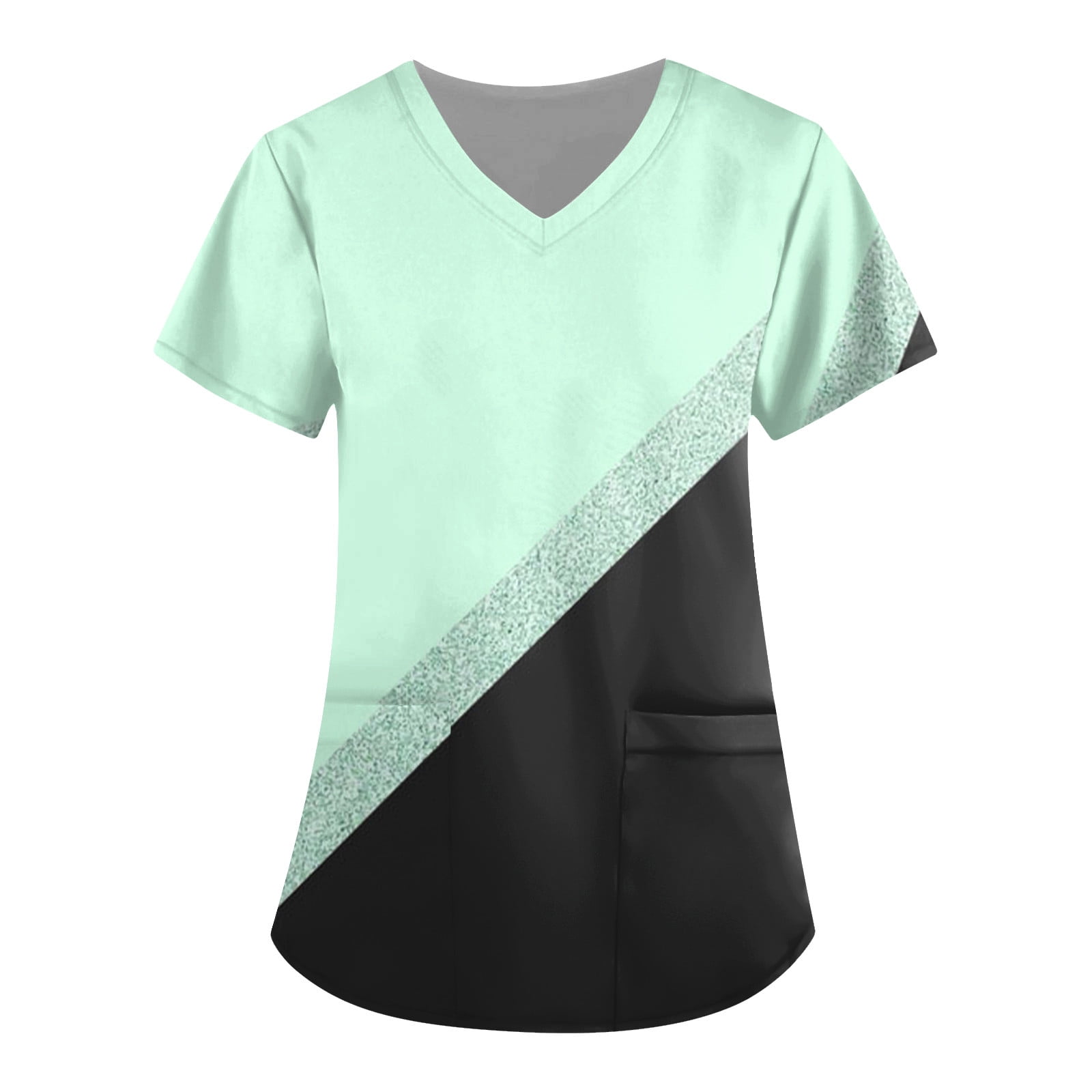 TBKOMH Scrubs for Women Fashion Scrub Tops Women Casual Short Sleeve V ...