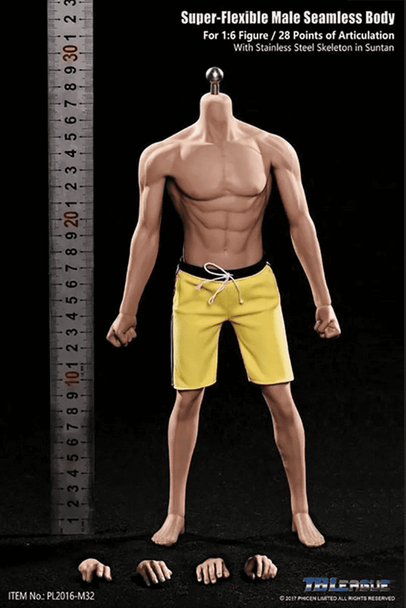 TBLeague 1/6 Scale M32 Male Seamless Action Figures Body Suntan Skin 12 ...