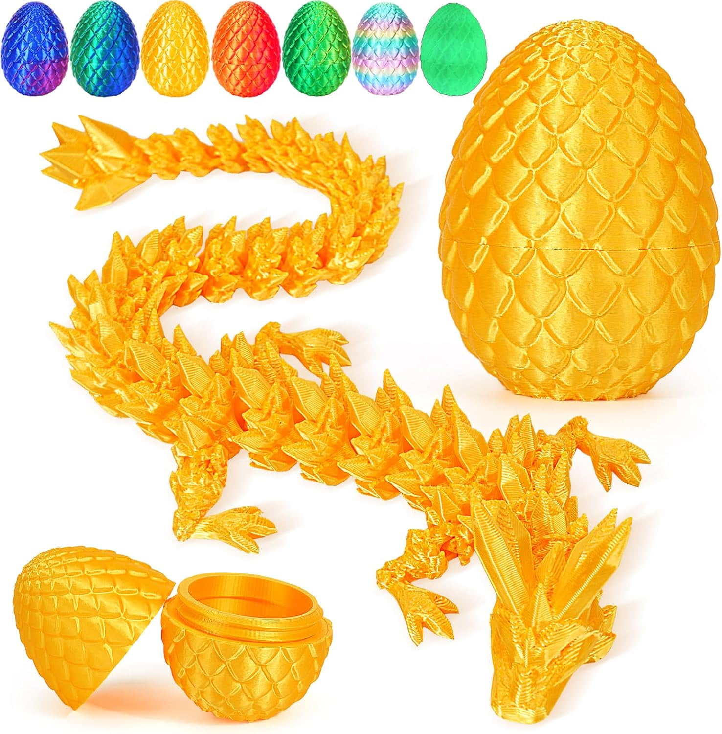 TBOLINE 3D Printed Dragon Egg,Dragon Eggs with Dragon Inside,Crystal ...