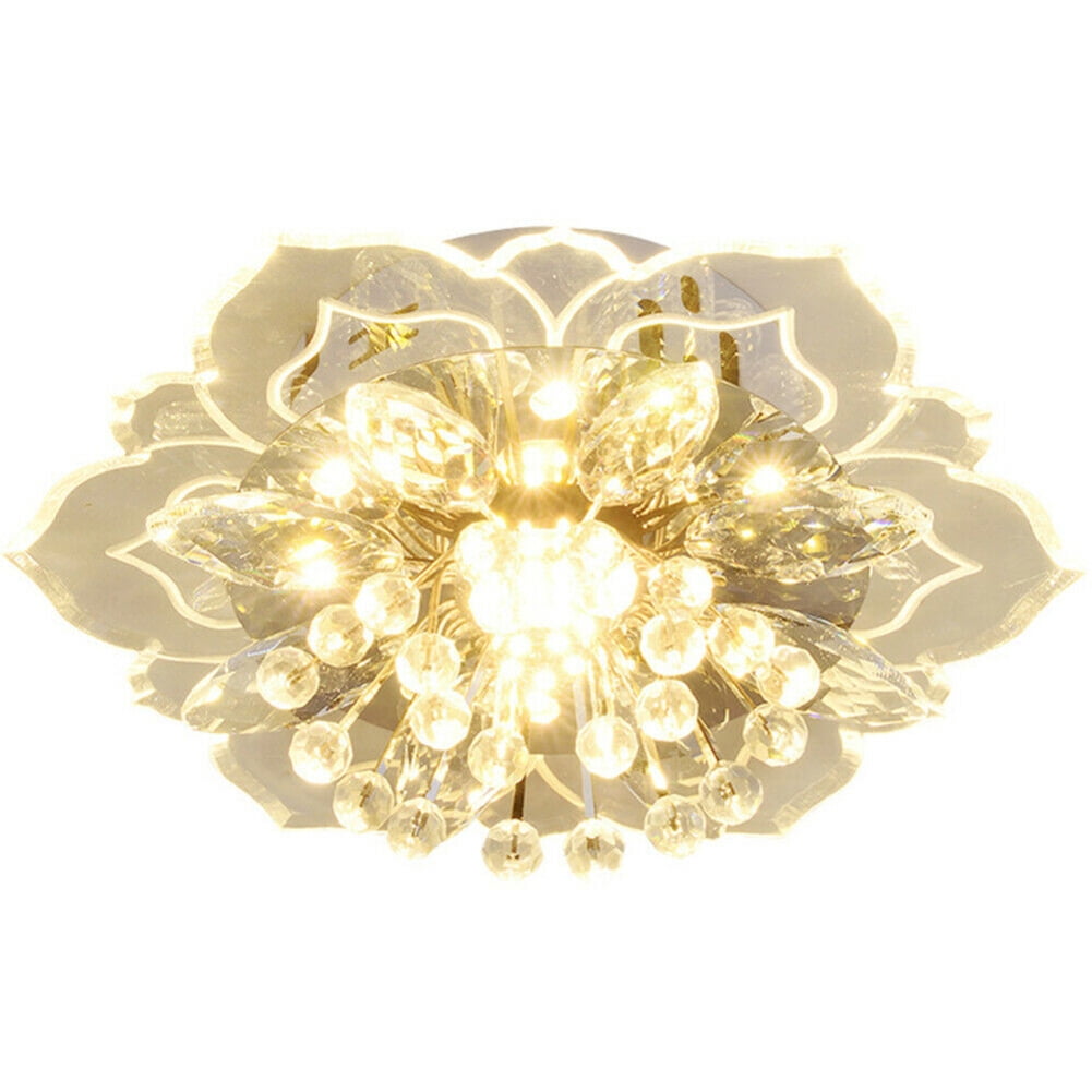 TBOLINE Modern LED Flower Crystal Ceiling Chandelier 9W Decor Lamp ...