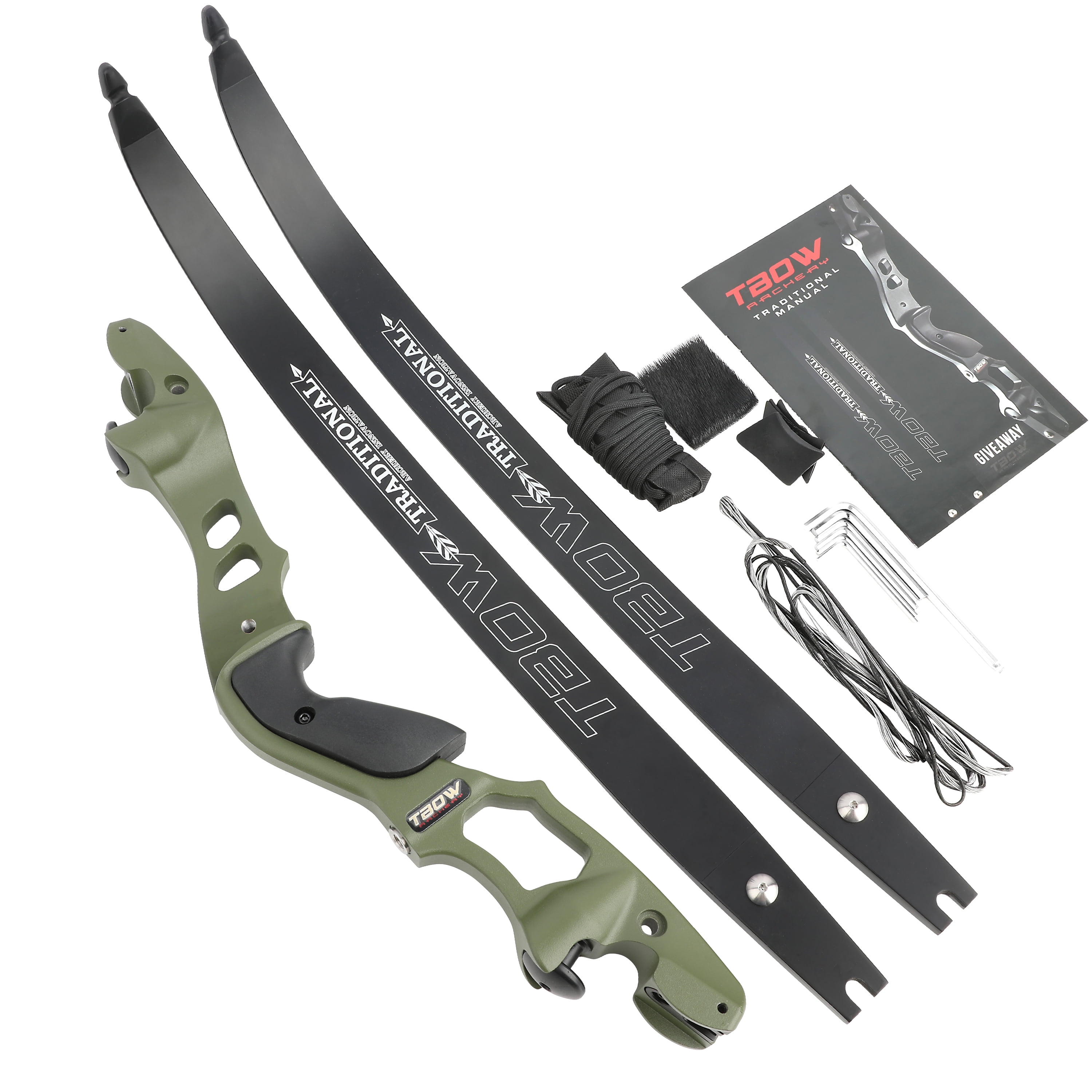 TBOW 62" ILF Archery Recurve Bow 30-60lbs Takedown 19" Riser American ...