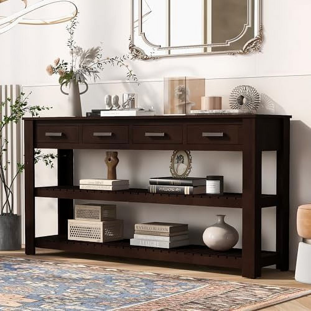 TBQXFDU Modern Console Table with 4 Drawers Narrow Sofa Table Hallway ...