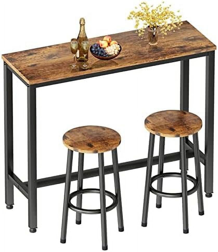 TBQXFDU Table Set Pub High Table Set Counter Dining Table with 2 Stools ...