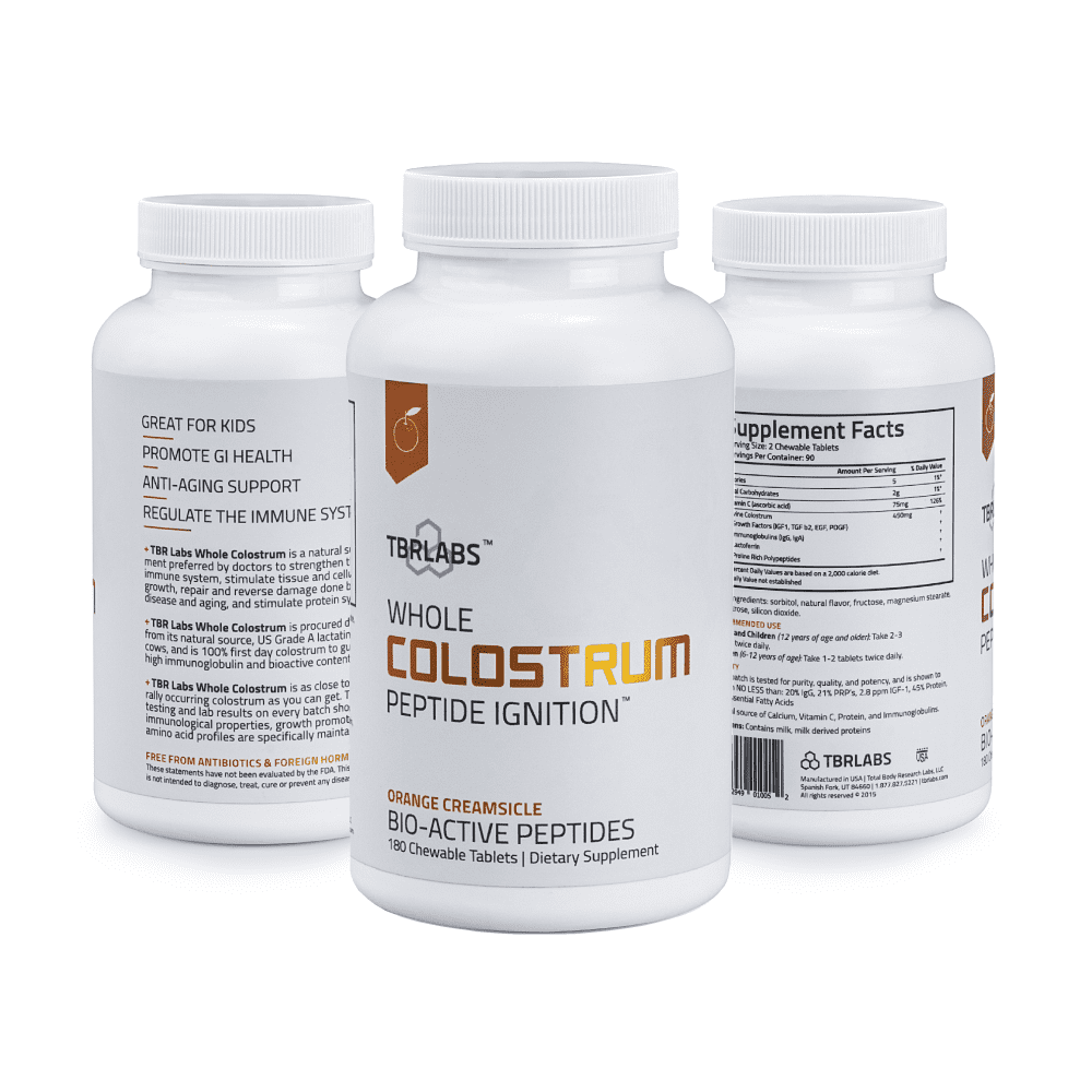 TBR Labs Colostrum Chewable Orange Creamsicle Supplement 225mg, 180 ...