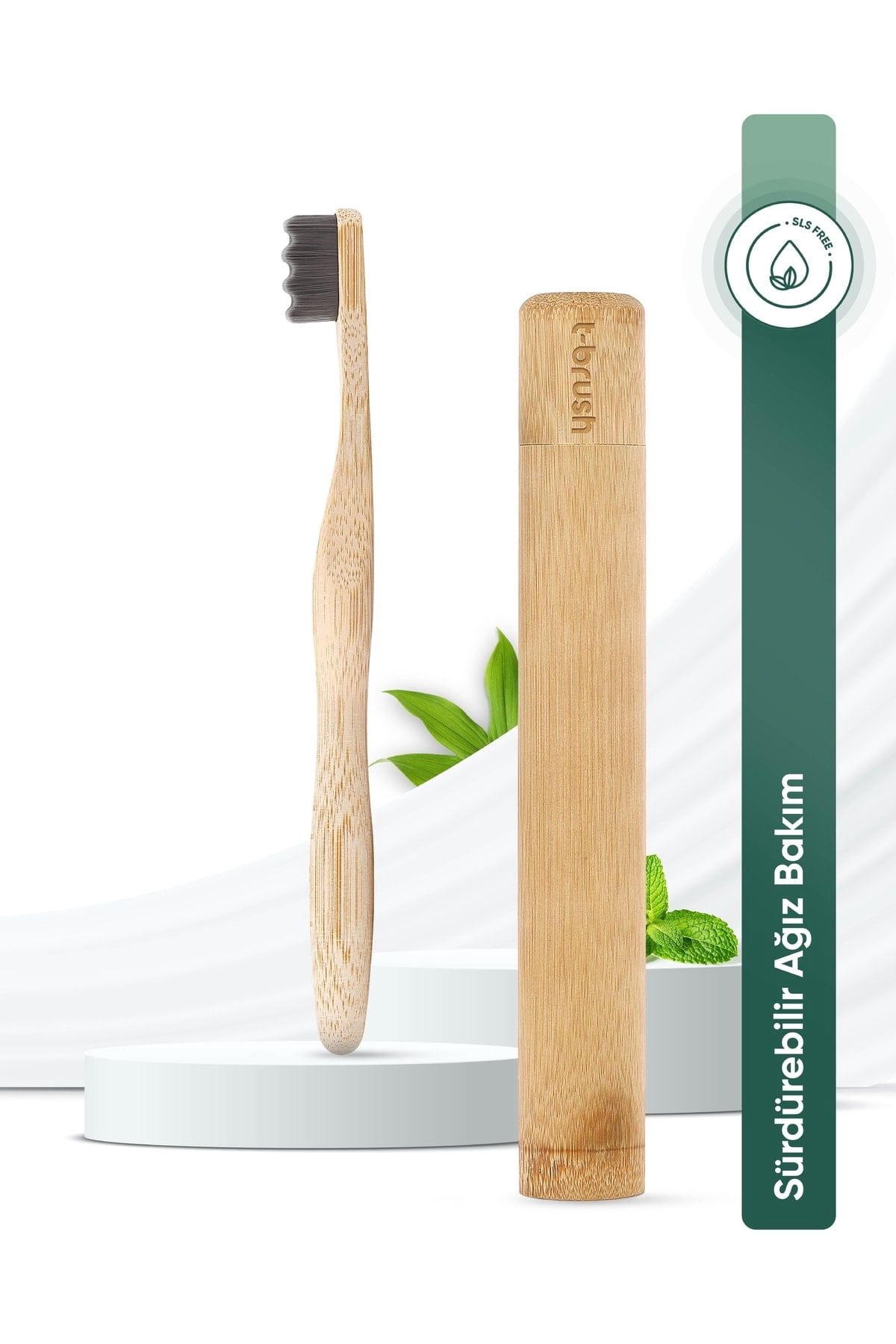 TBRUSH Nano Dark Gray Bamboo Toothbrush - Ultra Soft + Toothbrush ...