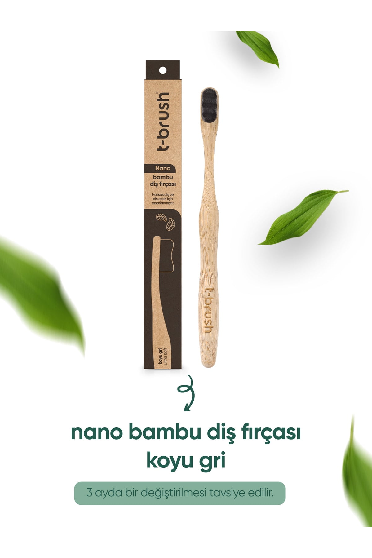 TBRUSH Nano Vegan Bamboo Toothbrush - Ultra Soft (For Sensitive Teeth ...