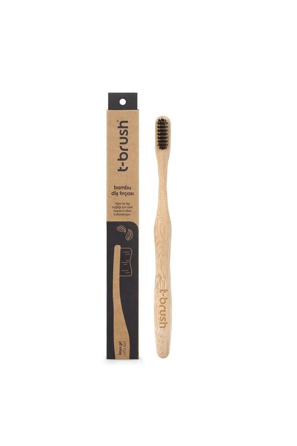 TBRUSH Natural Bamboo Vegan Toothbrush - Black Color - Medium Hard ...