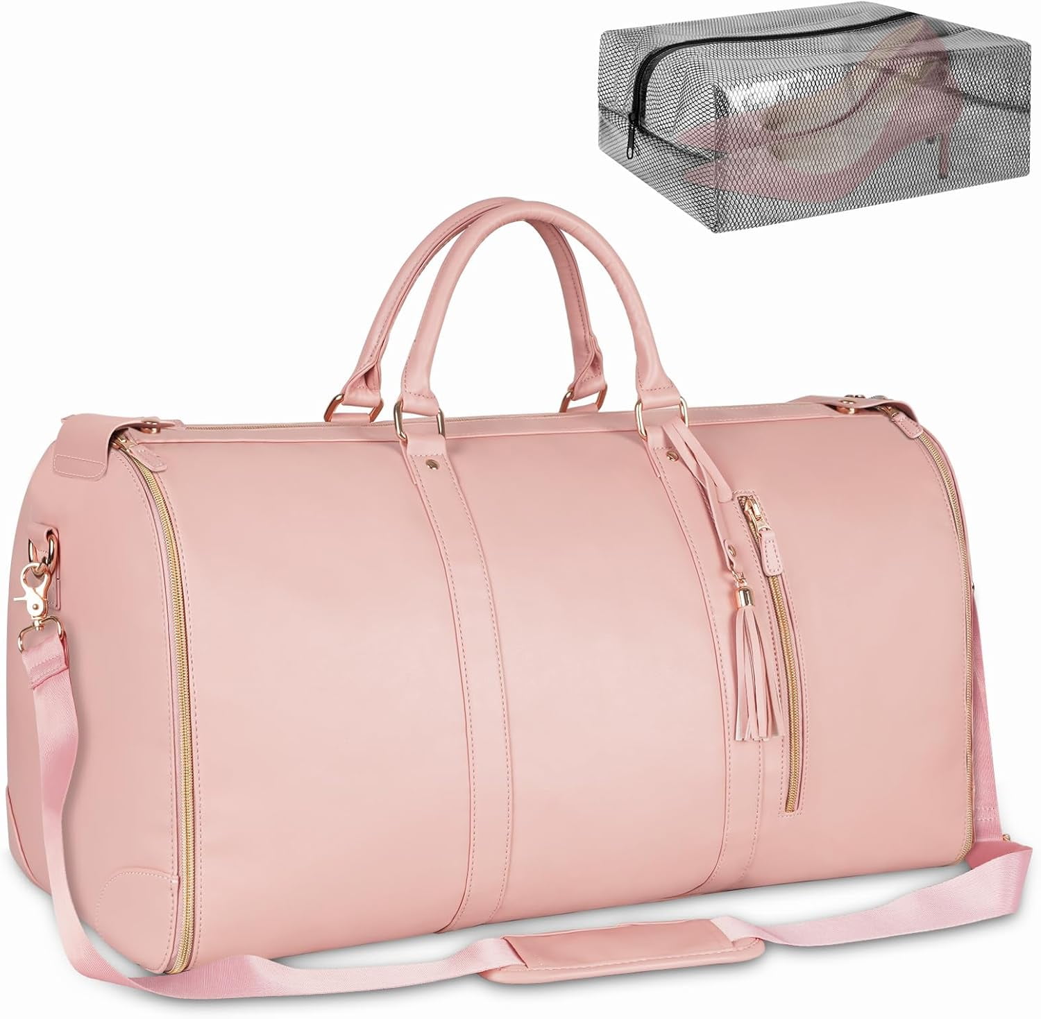 TBVBVYU Convertible Carry On Garment Bag for Women, Large PU Leather ...