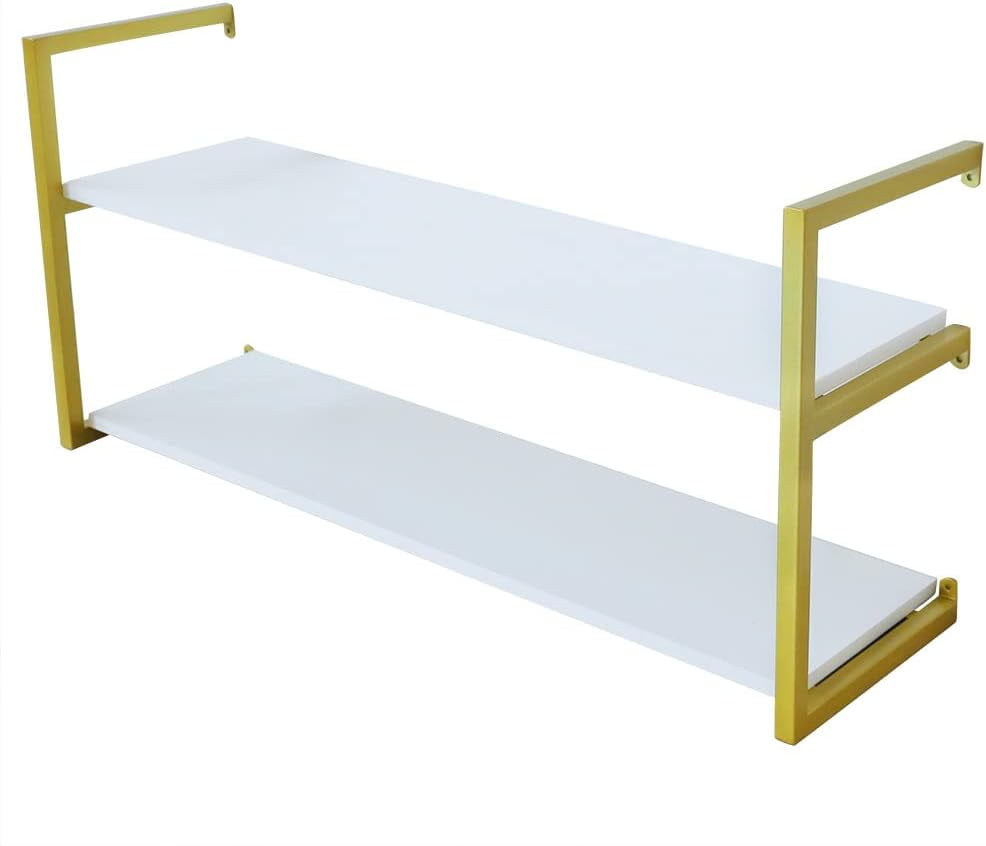 TBVECHI 2 Tier Floating Shelves Wall Mounted, Multifunctional Wall ...